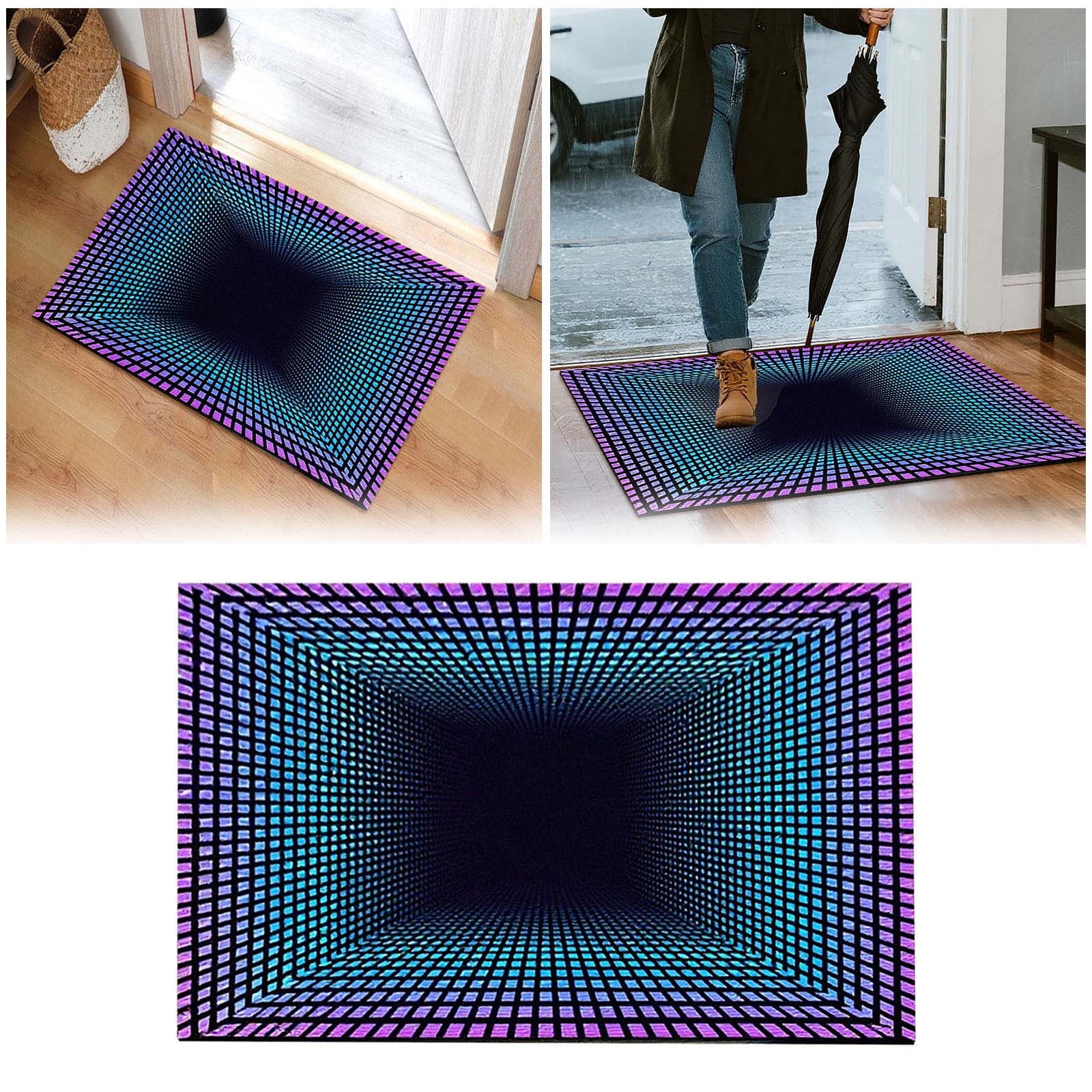 BKER Visual Illusion Endless Abyss Pattern HD Printed Non-Slip Doormat ...