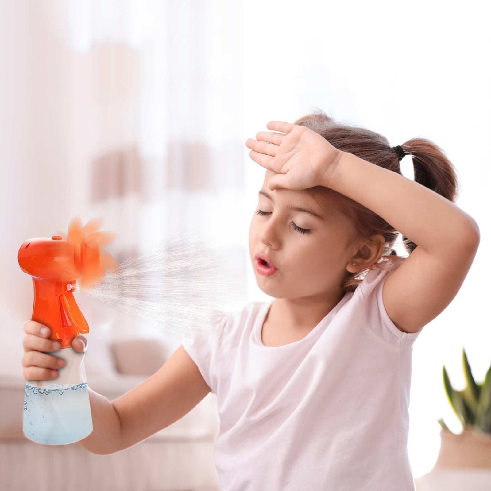BKER Water Spray Mist Fan Portable With 220ml Water Bottle Handheld ...