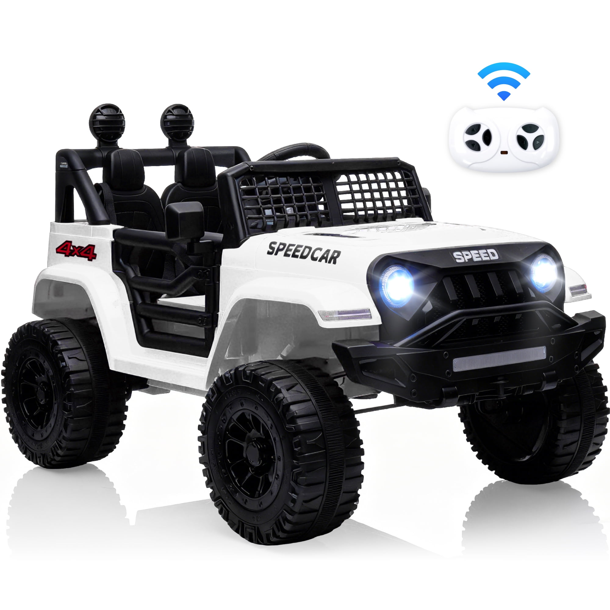 BKIRNP Kids Electric Car Toy 12V, 4-Wheel Battery, Remote Control, MP3 ...