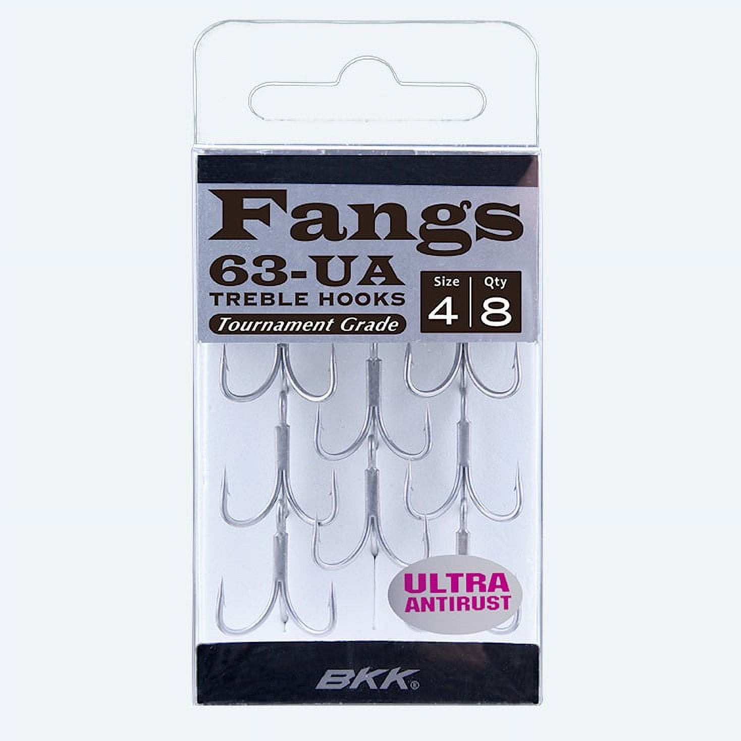 BKK FANGS-63 Treble Hook #1 7-Pack 3X Saltwater Ultra-Antirust Coating ...