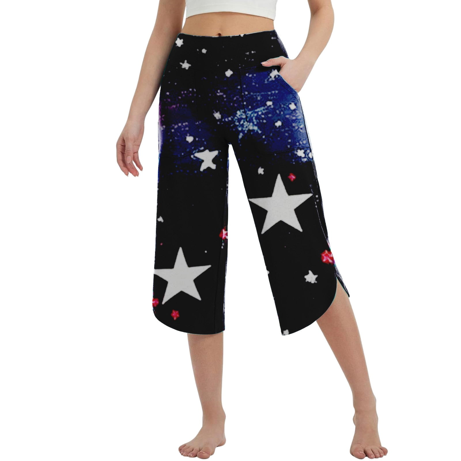 BKQCNKM American Flag Pants, Capri Pants for Women, Sweatpants Women ...