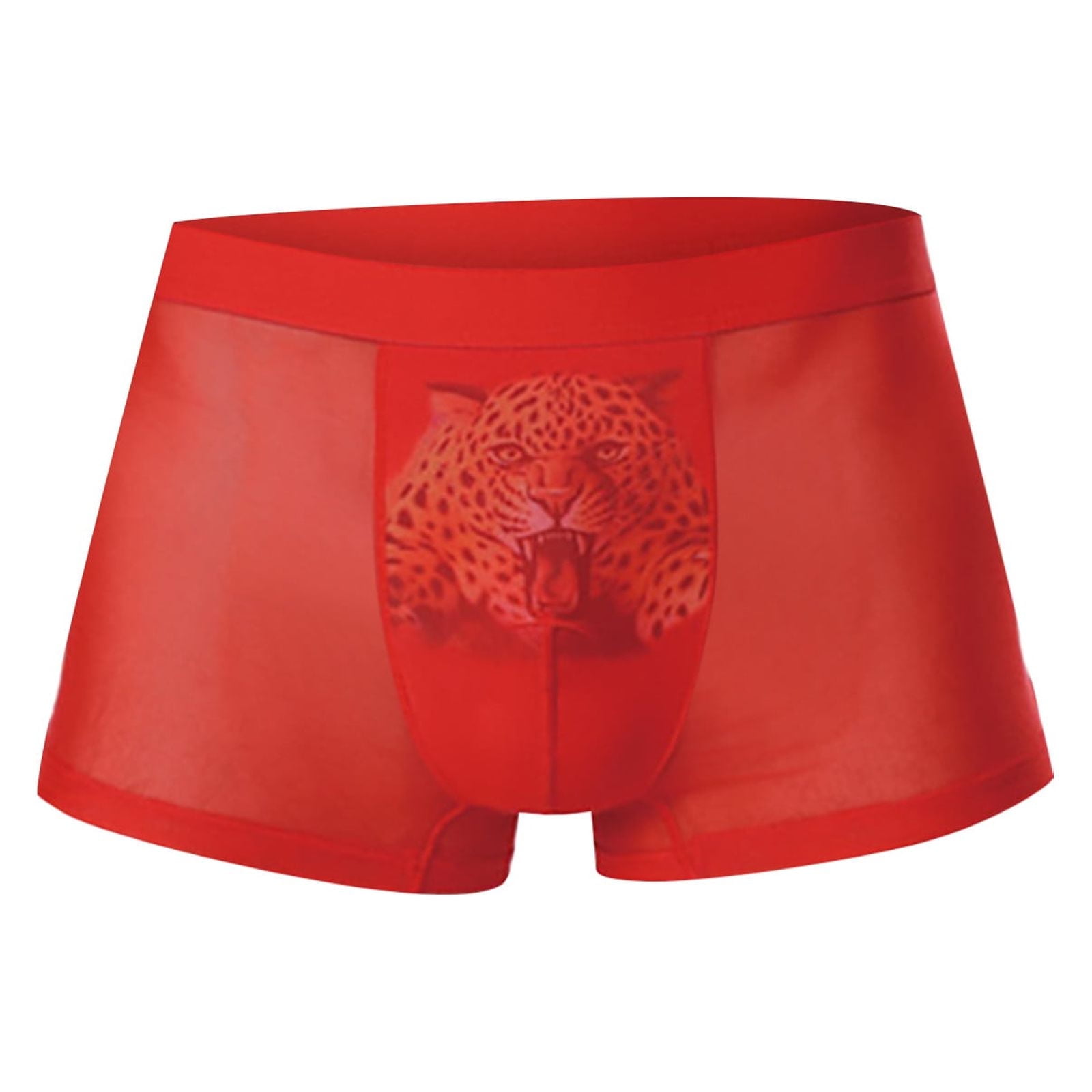 BKQCNKM Boxers for Men Mens Boxer Briefs Hollowed Print 3d Silk Angle ...