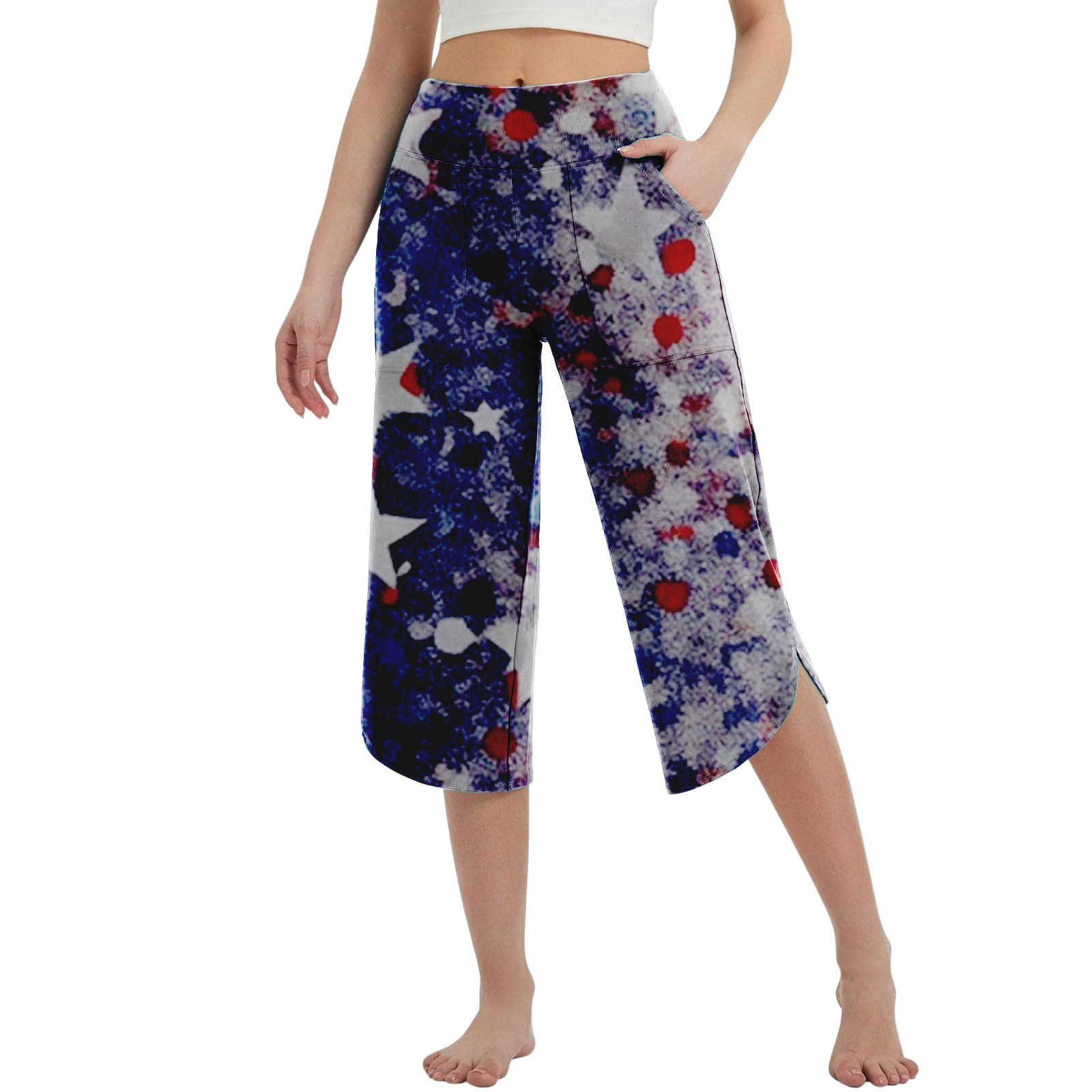 BKQCNKM Capri Sweatpants for Women, Patriotic Pants for Women, Lounge ...