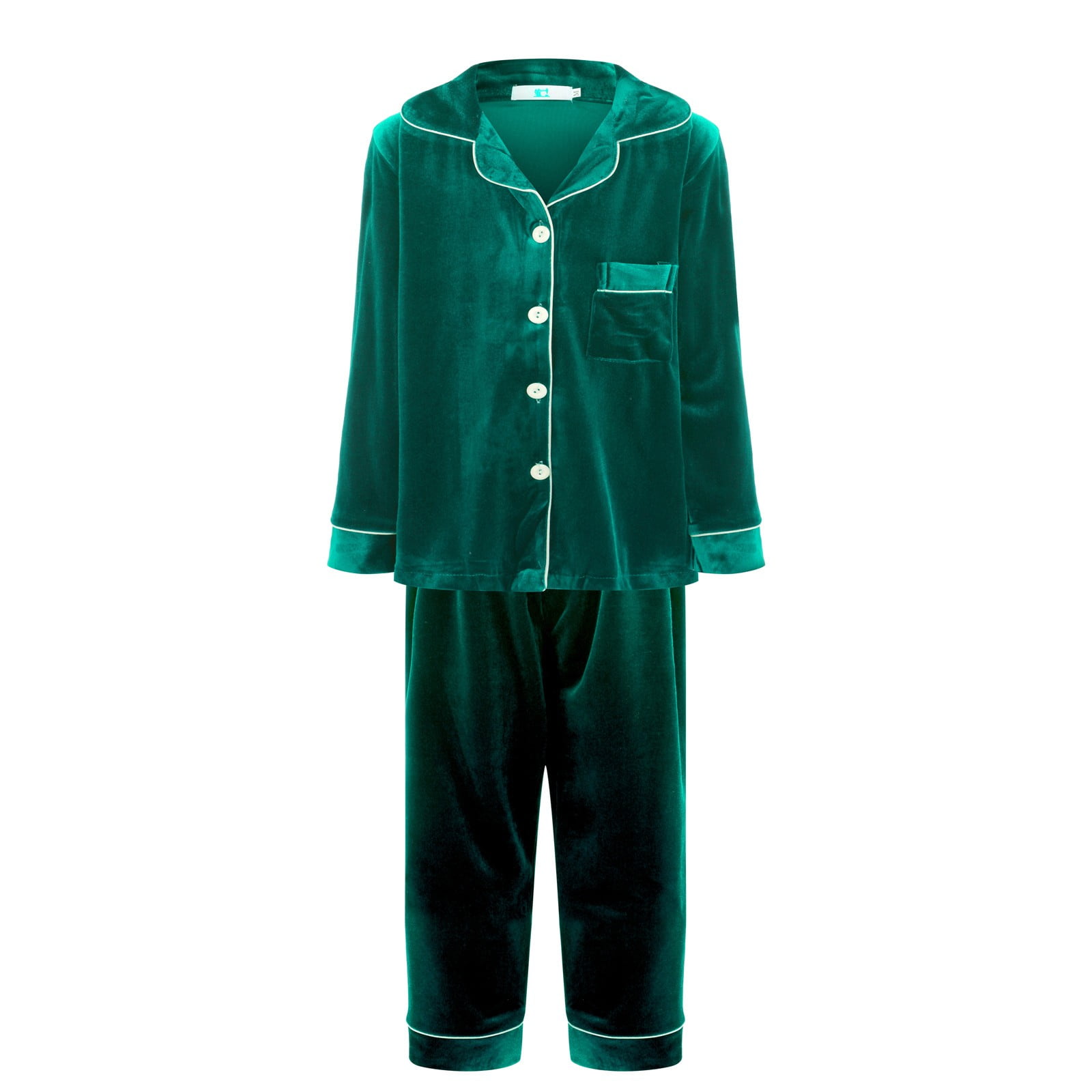 BKQCNKM Christmas Pajamas for Kids Christmas Pajamas Family Soild Green ...
