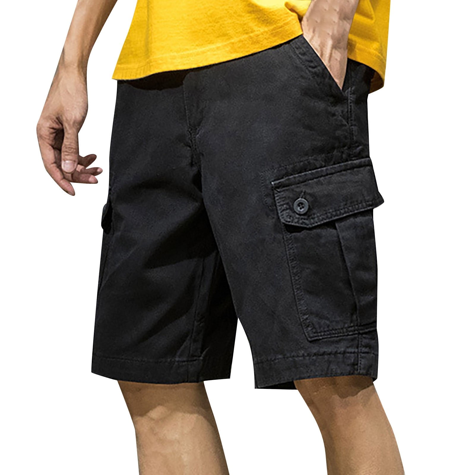 BKQCNKM Men'S Pants Mens Pants Solid Color Denim Shorts Men'S Medium ...