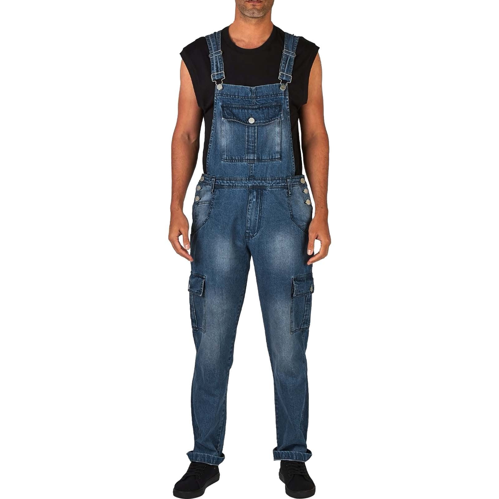 BKQCNKM Mens Overalls Mens Overalls Fashionable Men's Multi Pocket ...