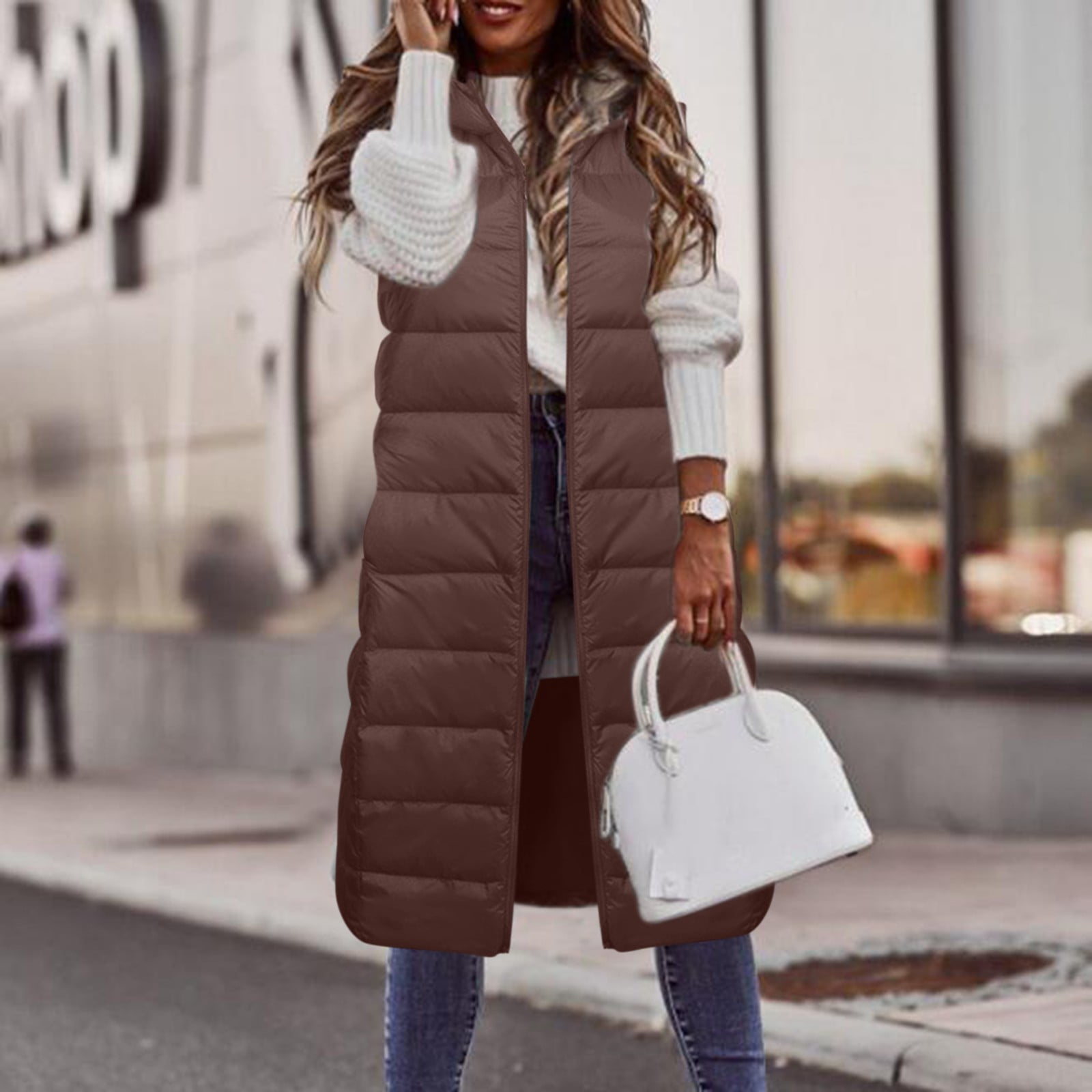 BKQCNKM Puffer Vest Women Vests for Women 2024 Autumn Winter New Down ...