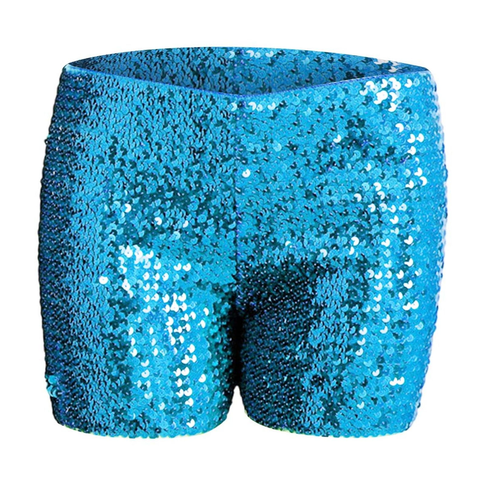 BKQCNKM Sequin Shorts for Women Sparkle Shorts for Women Mardi Gras Pants Ladies Casual Fashion ...