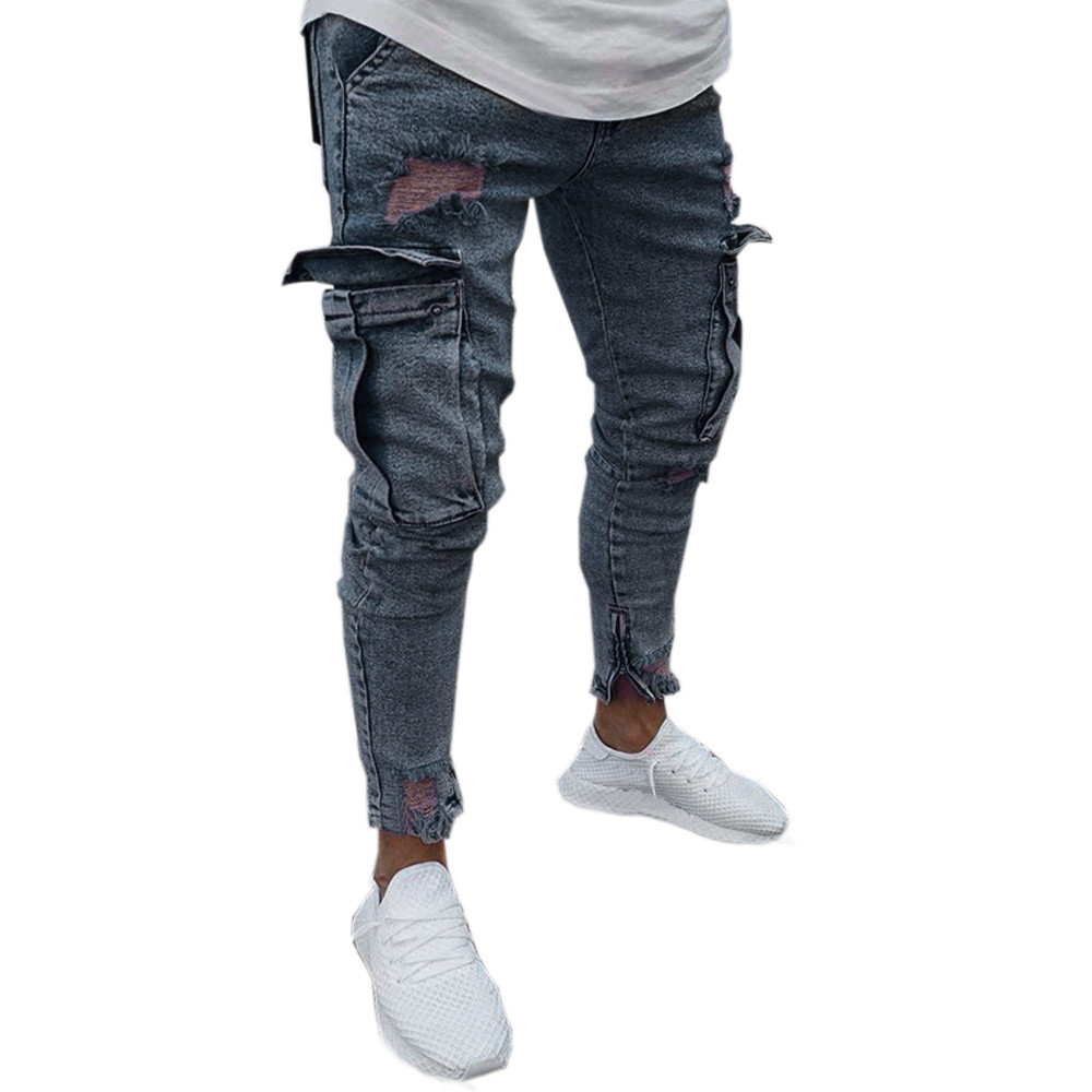 BKQCNKM Sweatpants for Men Mens Sweatpants Mens Stretch Denim Pant ...