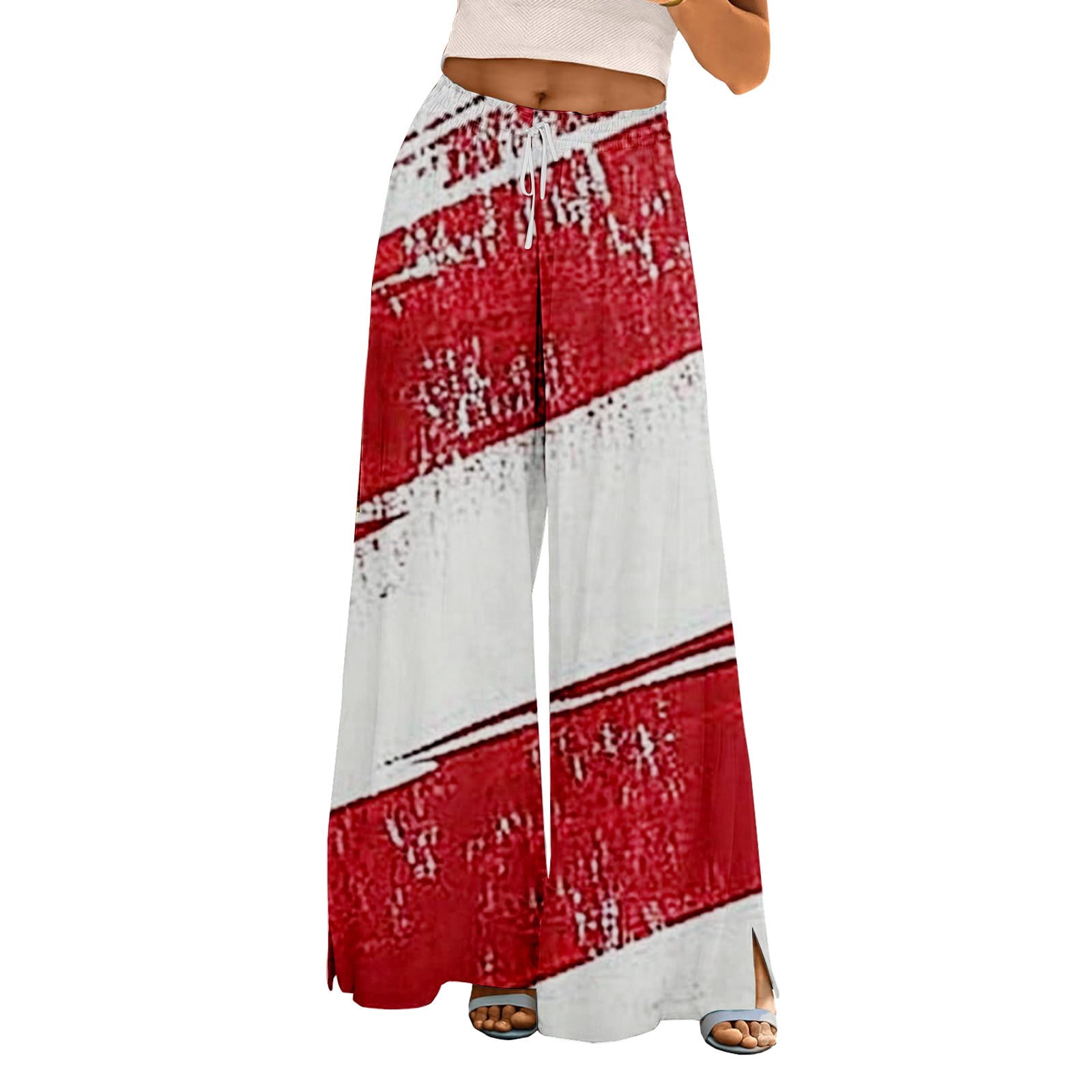 BKQCNKM Wide Leg Pants Woman, Patriotic Pants for Women, 4th of July ...