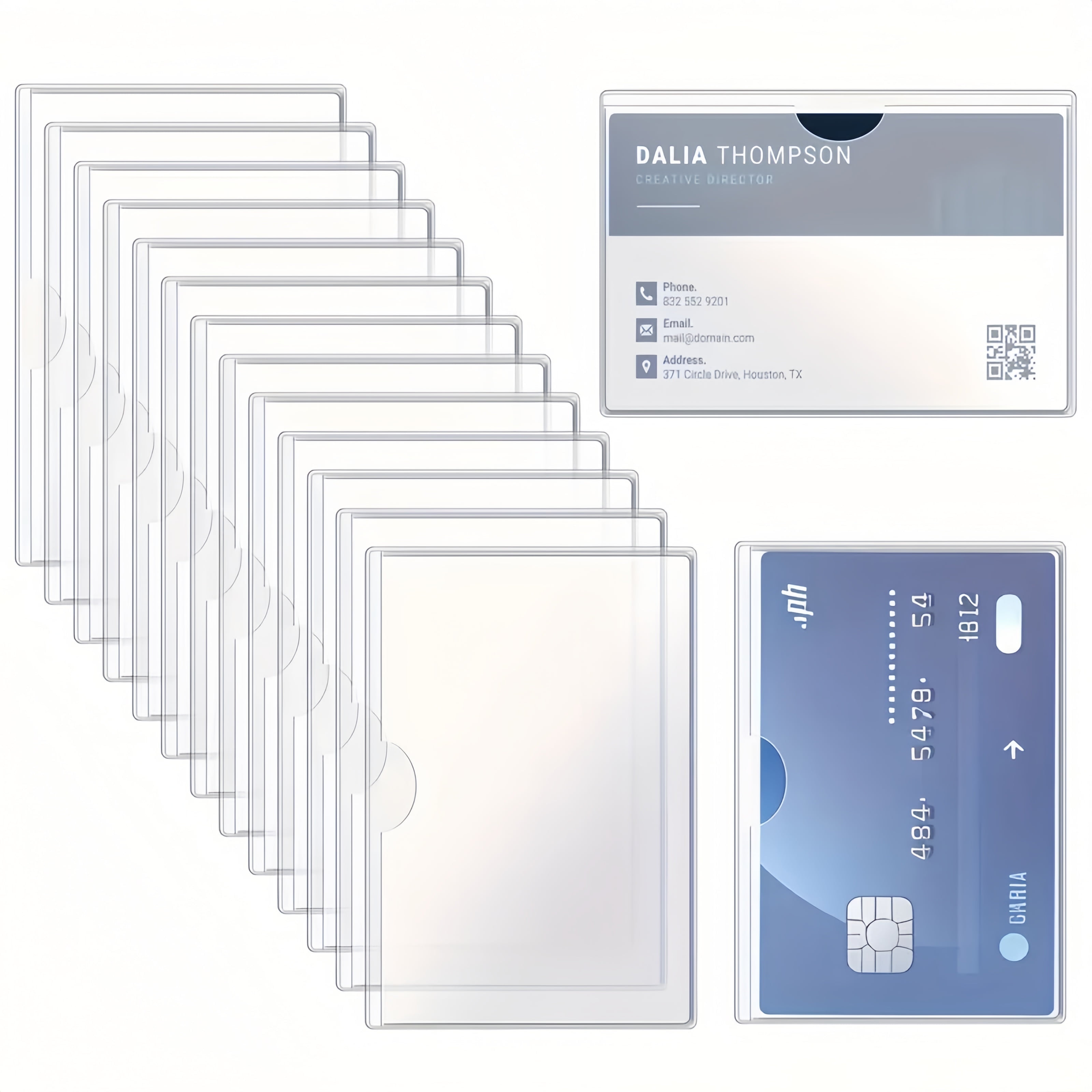 BKSDUEH 15 Pack Social Security Card Protector, Waterproof Soft Clear ...