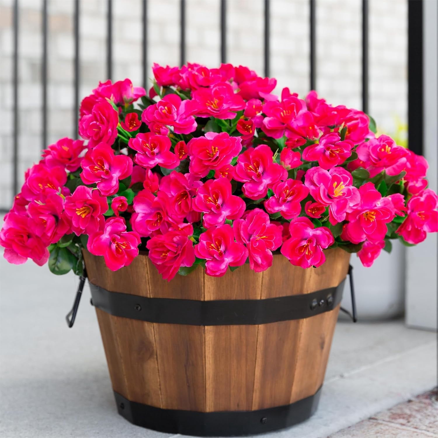 BKSDUEH Artificial Fake Outdoor Outside Flowers Plants, Faux Silk ...