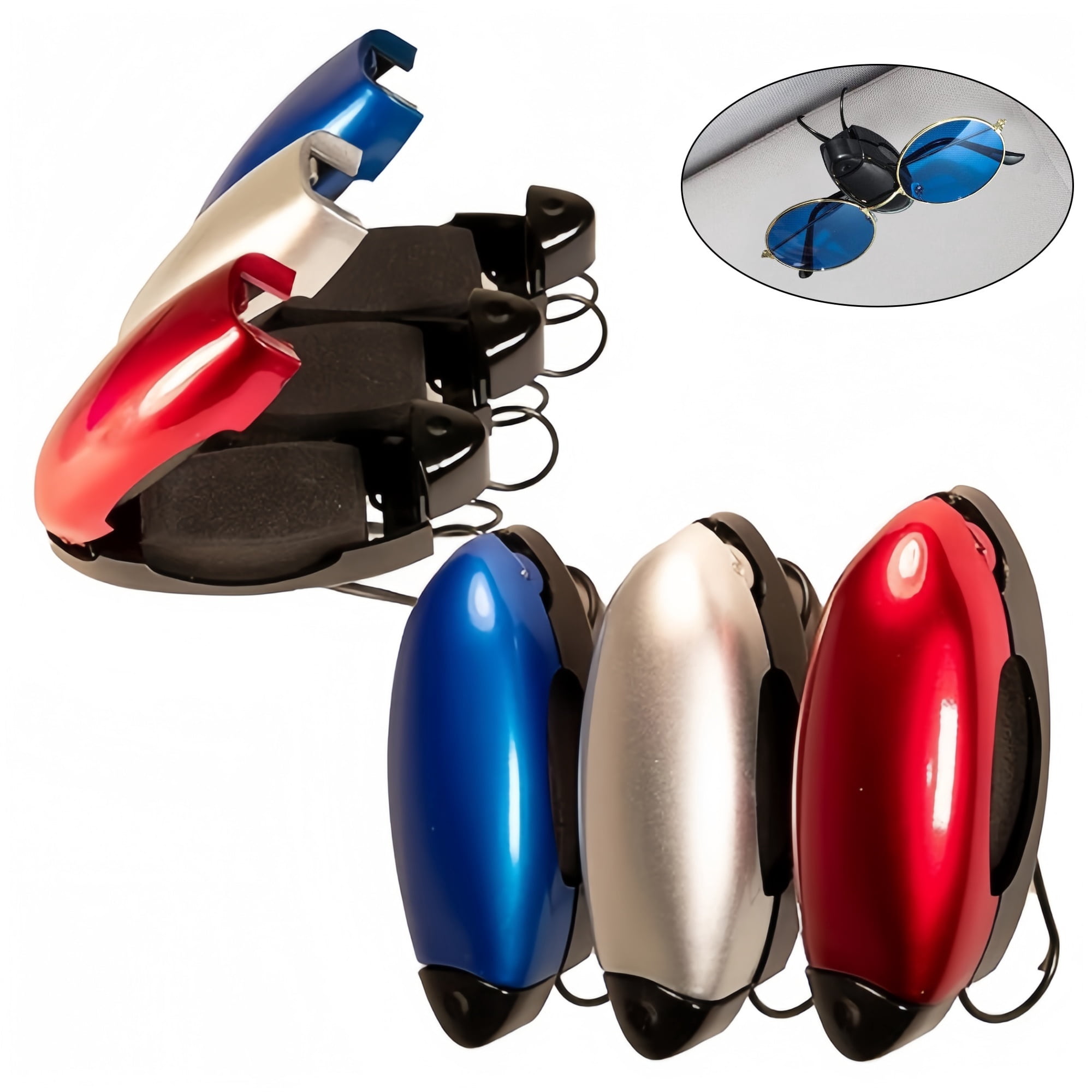 BKSDUEH Car Auto Sunglass Visor Clip Holder, 3Pcs Vehicle Sunglasses ...