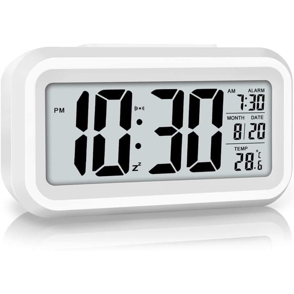 BKSDUEH Indoor Temperature Alarm Clock for Bedrooms, Smart Night Light ...