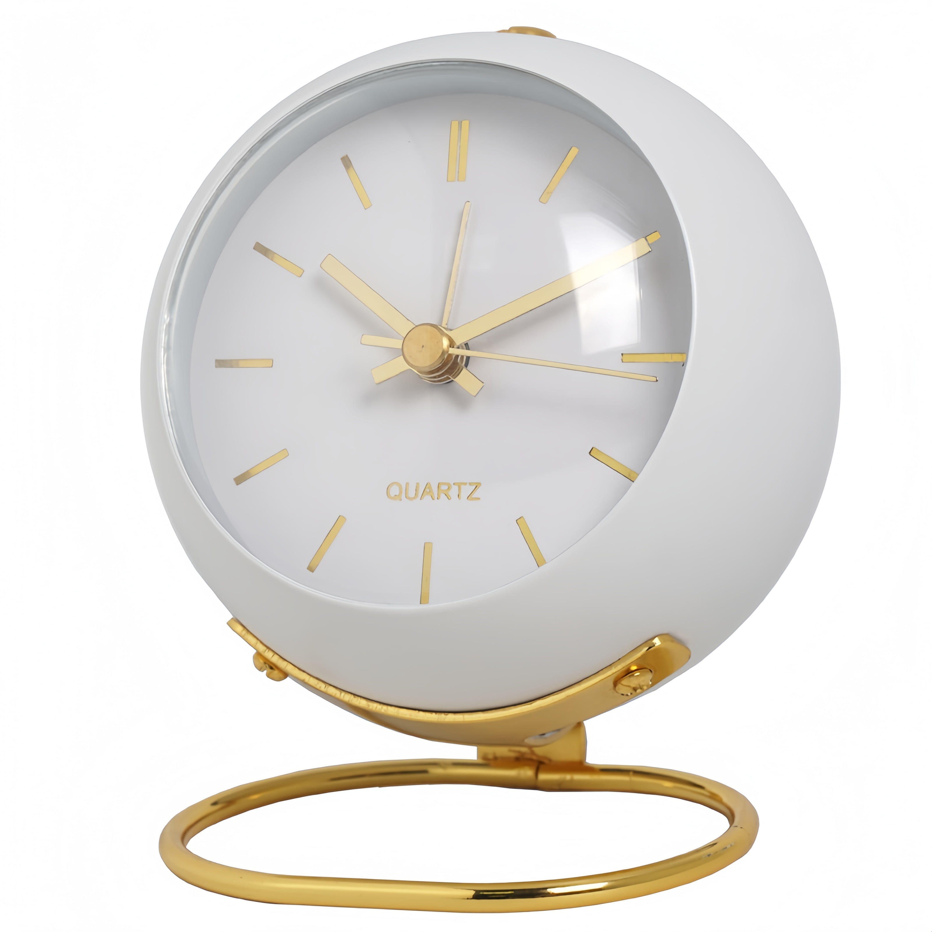 BKSDUEH Small Tableclocks Classic Non-Ticking Tabletop Alarm Clock with ...