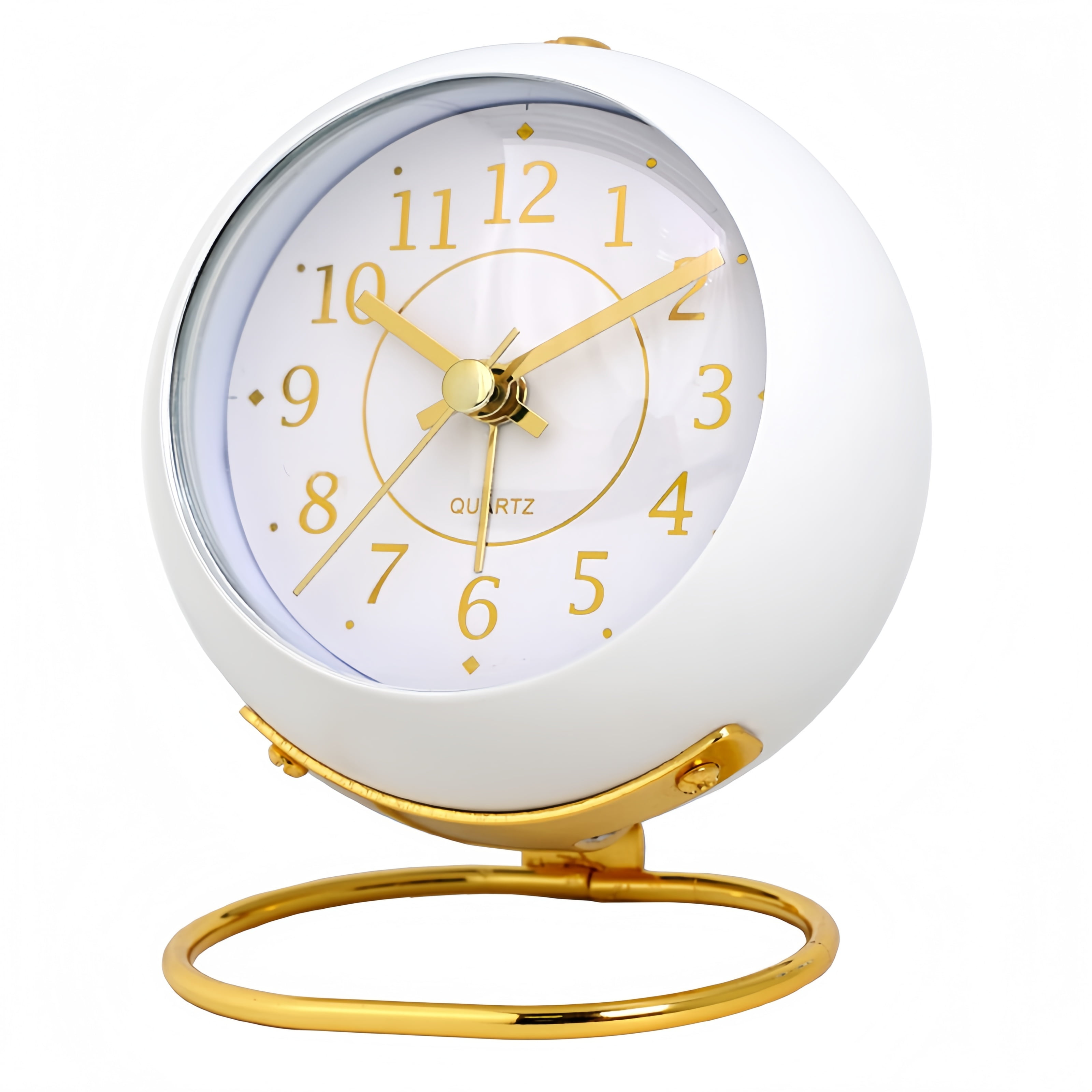 BKSDUEH Small Tableclocks Classic Non-Ticking Tabletop Alarm Clock with ...