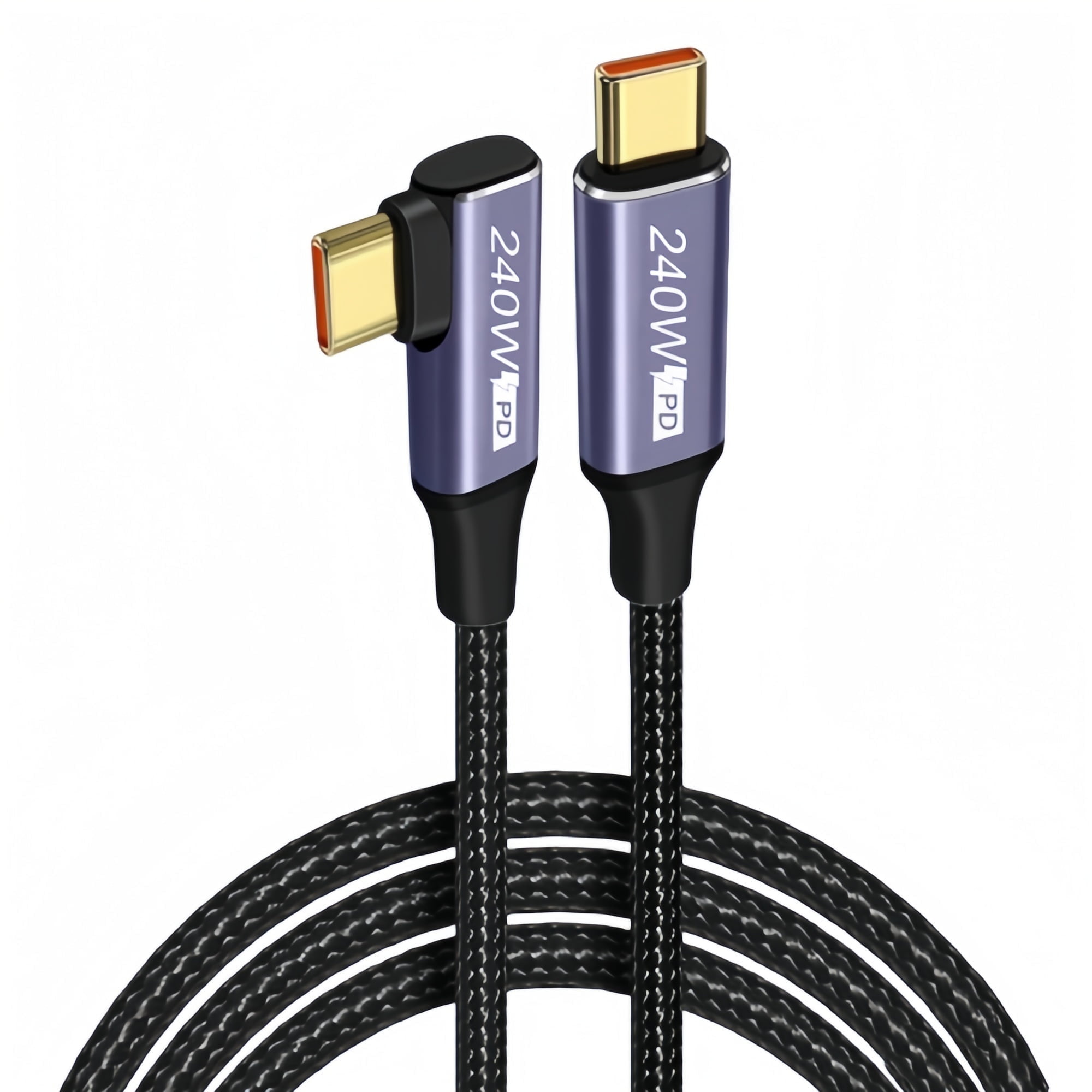 BKSDUEH USB C Cable, 240W C-Type Super Fast Charging, Cord 90 Degree ...