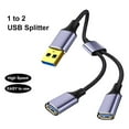 BKSDUEH USB Splitter Y Cable, USB A 1 Male to 2 Female Extender, Data ...