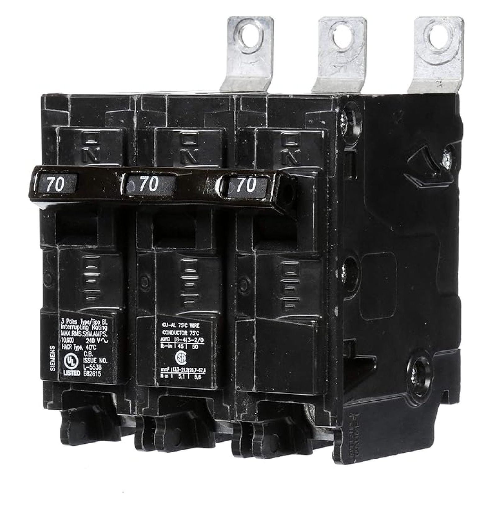 BL Circuit Breaker 70 Amp 240 Volt 3 Pole 10KAIC - Electrical Panel ...
