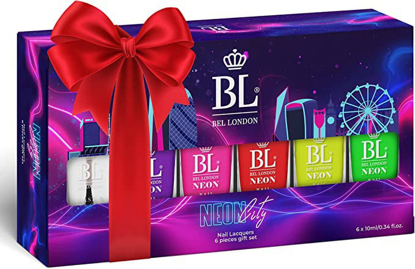 BL Neon Nail Varnish Set - 6 Pack Nail Polish with Trendy Neon City ...