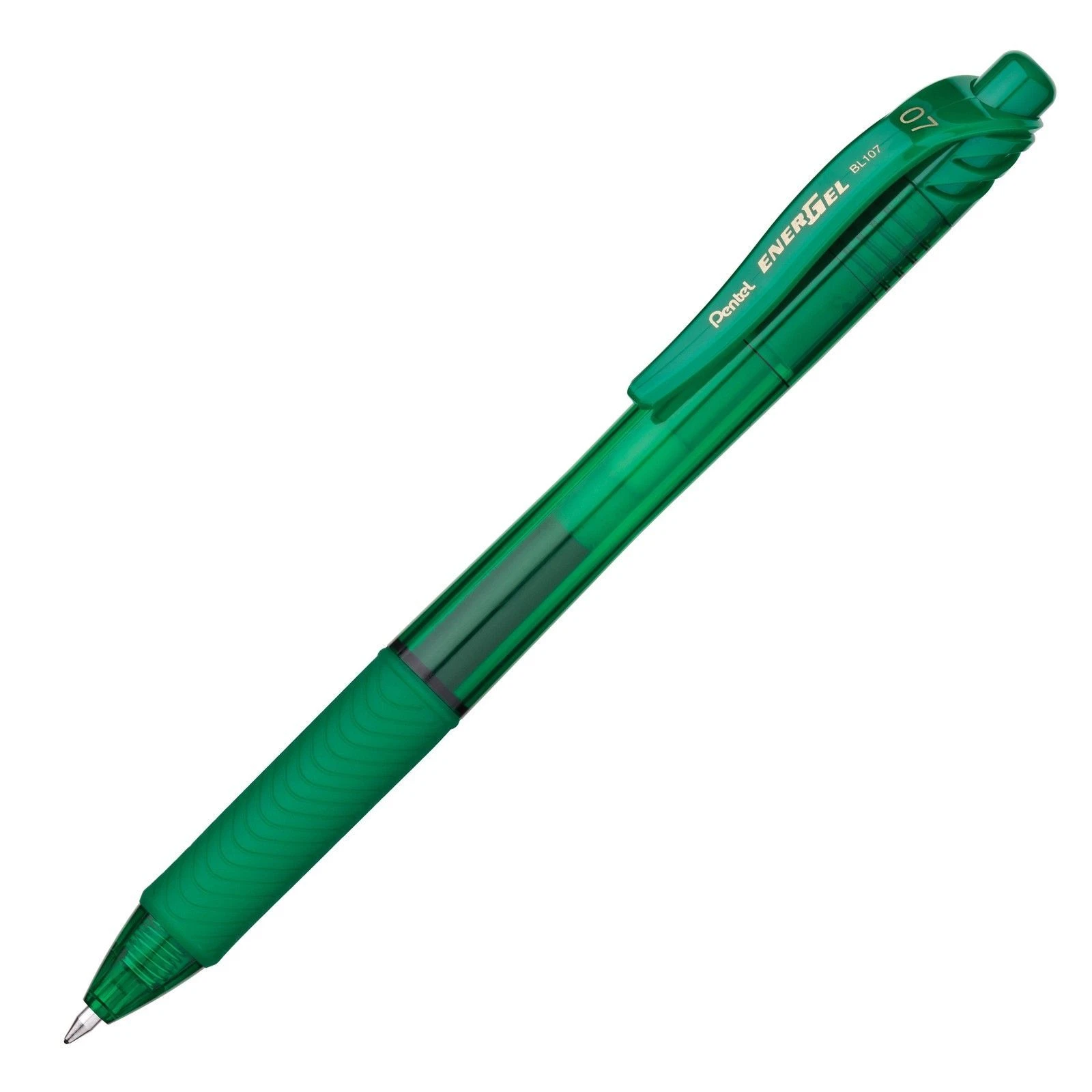 BL107D Pentel EnerGel RT Liquid Gel Ink Pen 0.7mm Tip Green Ink Pack of ...