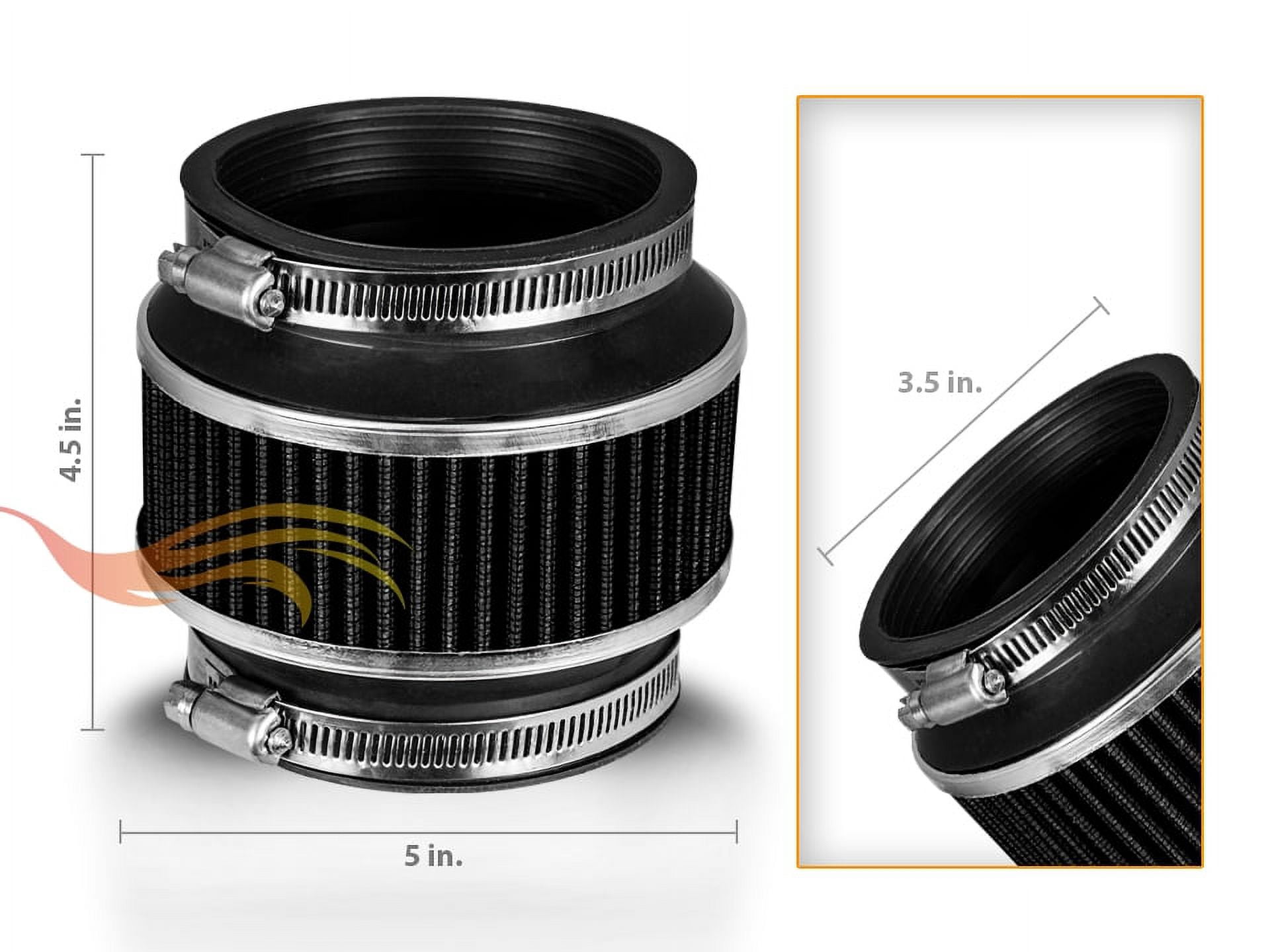 BLACK - 3.5" Inches 89mm Cold Air Intake Bypass Valve Filter - Walmart.com