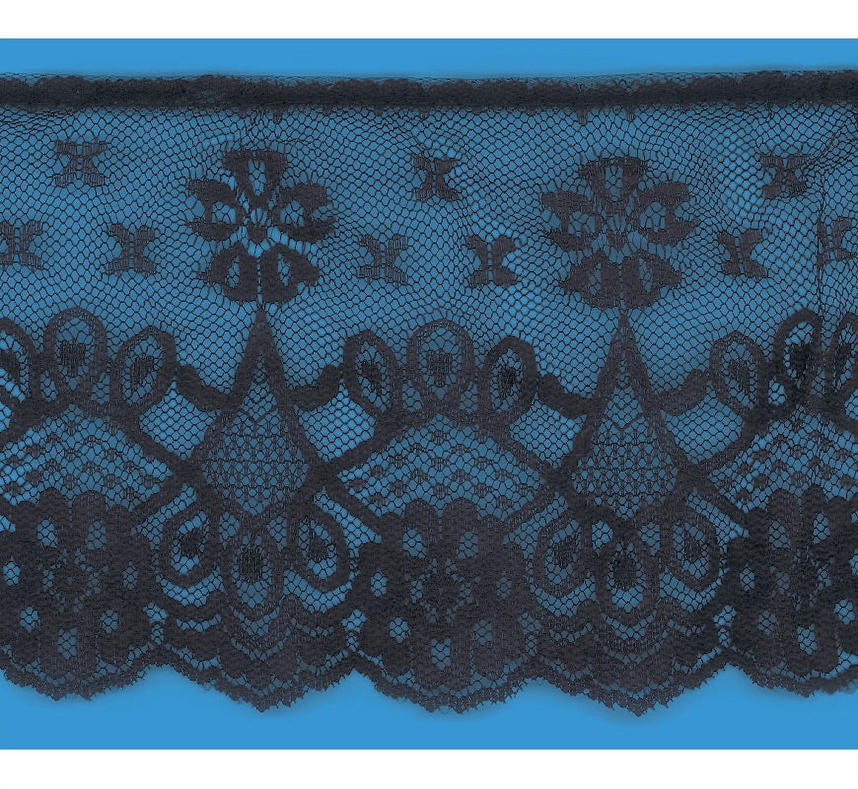BLACK 4 INCH RUFFLED LOOP LACE - Walmart.com