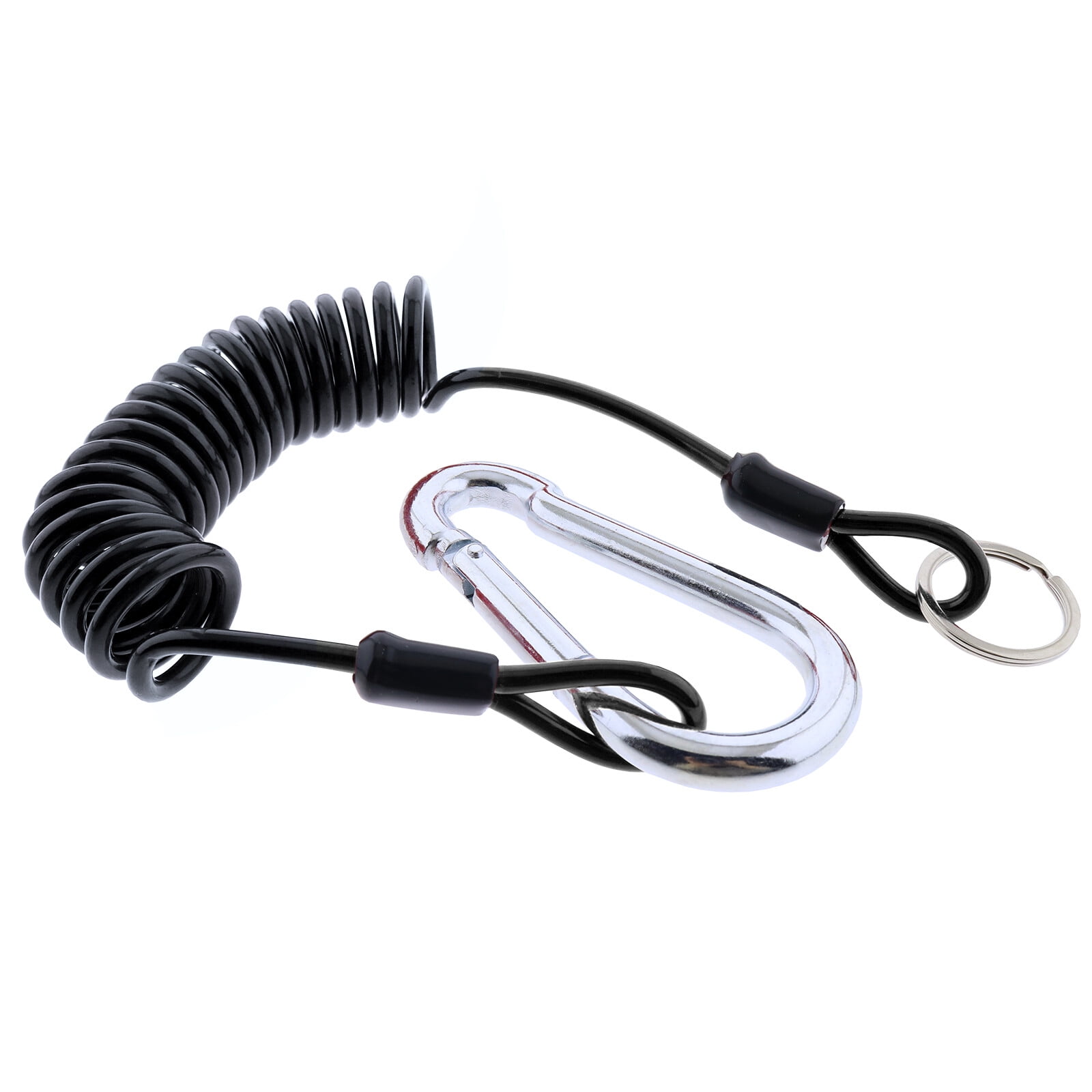 BLACK - 6 Foot Trailer Breakaway Cable Coiled Safety Cables For RV ...