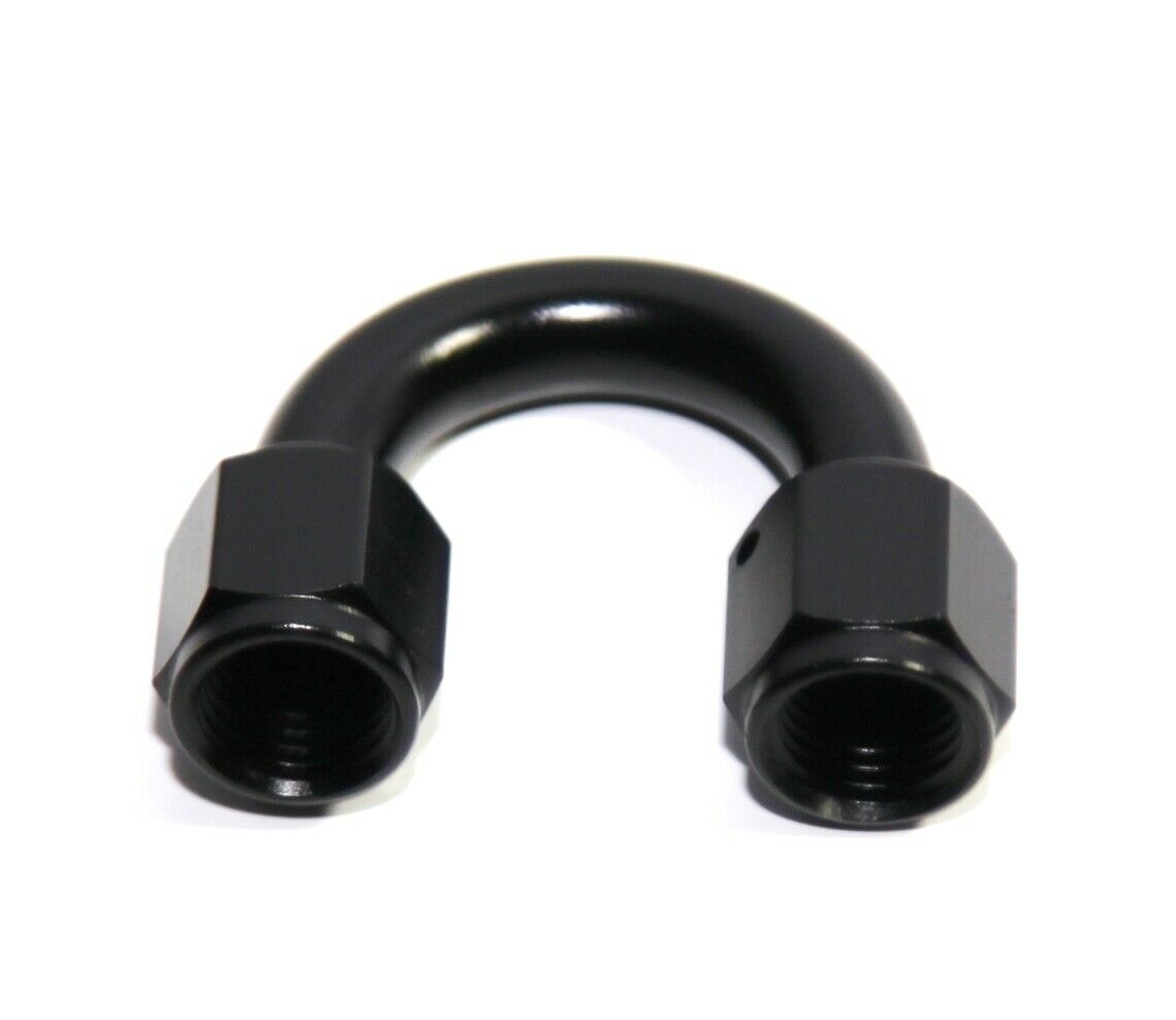 BLACK AN4 Female to 4AN AN-4 Female 180 Degree U Shape Swivel Fitting ...