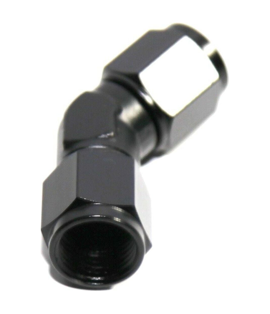 BLACK AN6 Female to 6AN AN-6 Female 45 Degree Flare Swivel Fitting ...