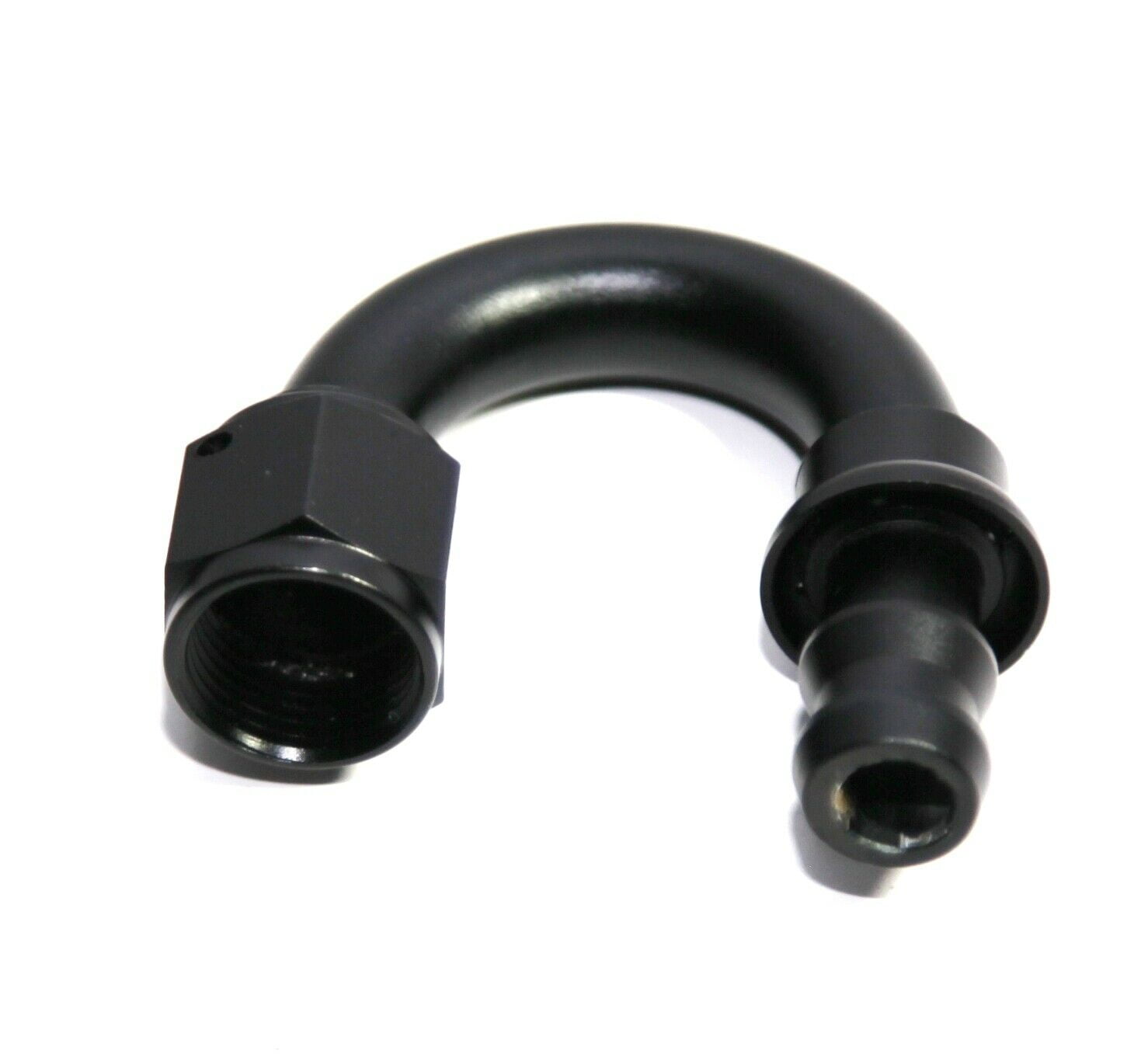 BLACK AN8 8AN AN-8 180 Degree Push On/ Push Lock Hose End Fitting ...