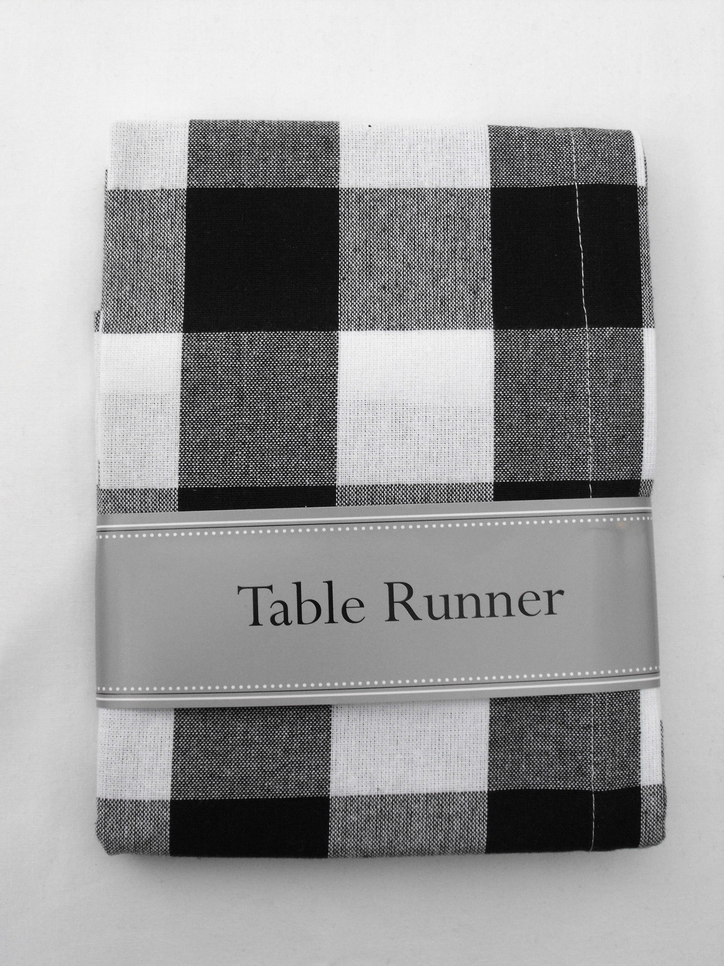 BLACK AND WHITE BUFFALO TABLE RUNNER - 14" X 73" - Walmart.com