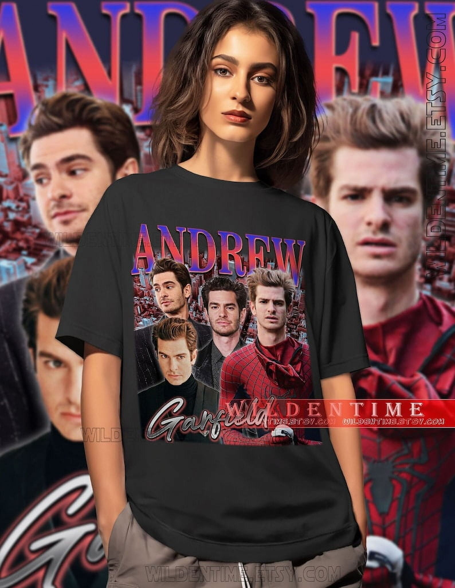 [BLACK] ANDREW GARFIELD Shirt, ANDREW Garfield 90's T-shirt, Andrew ...