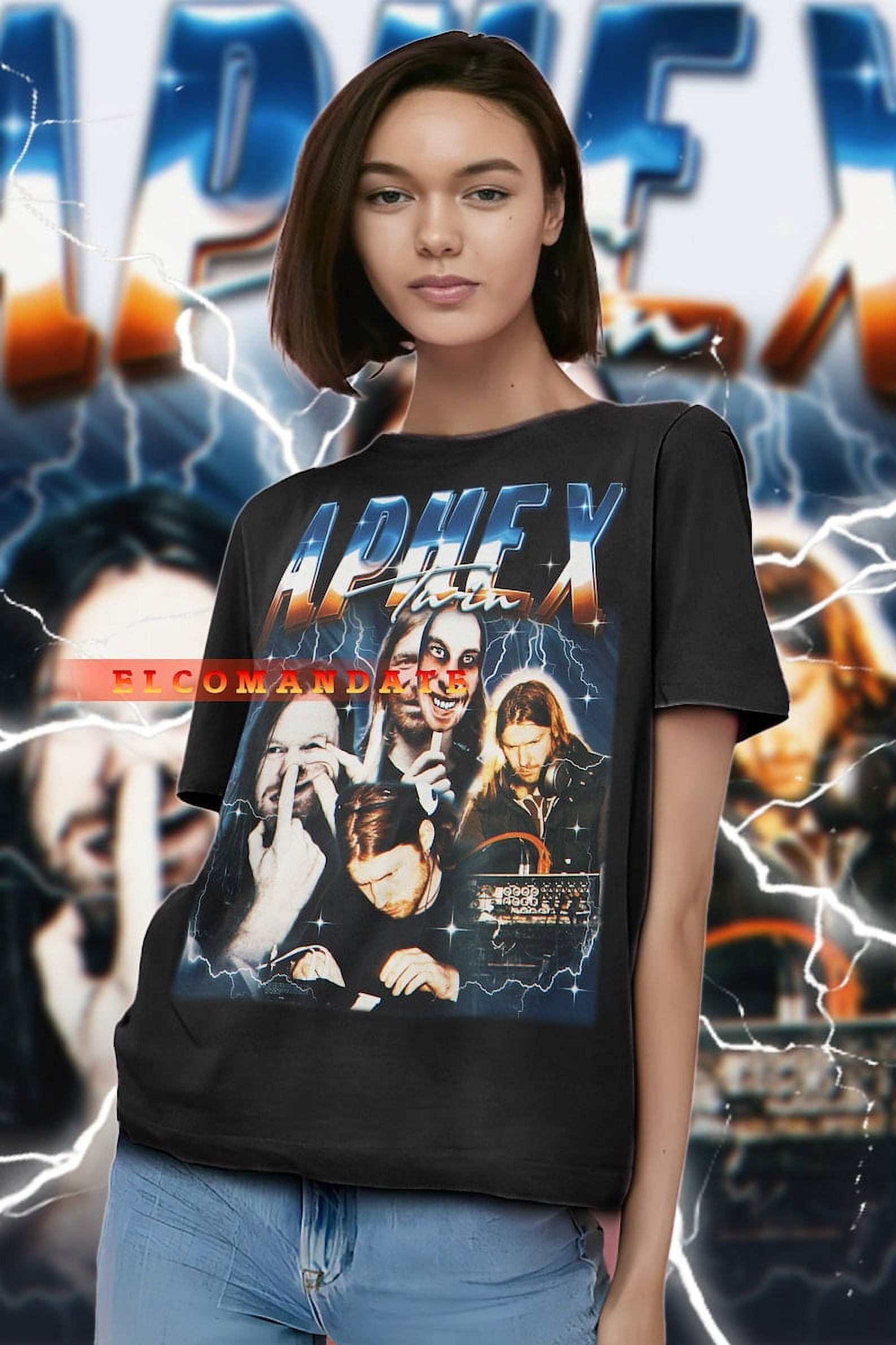 [BLACK] APHEX TWIN Homage Tshirt, Aphex Twin Fan Tees, Aphex Twin Retro ...