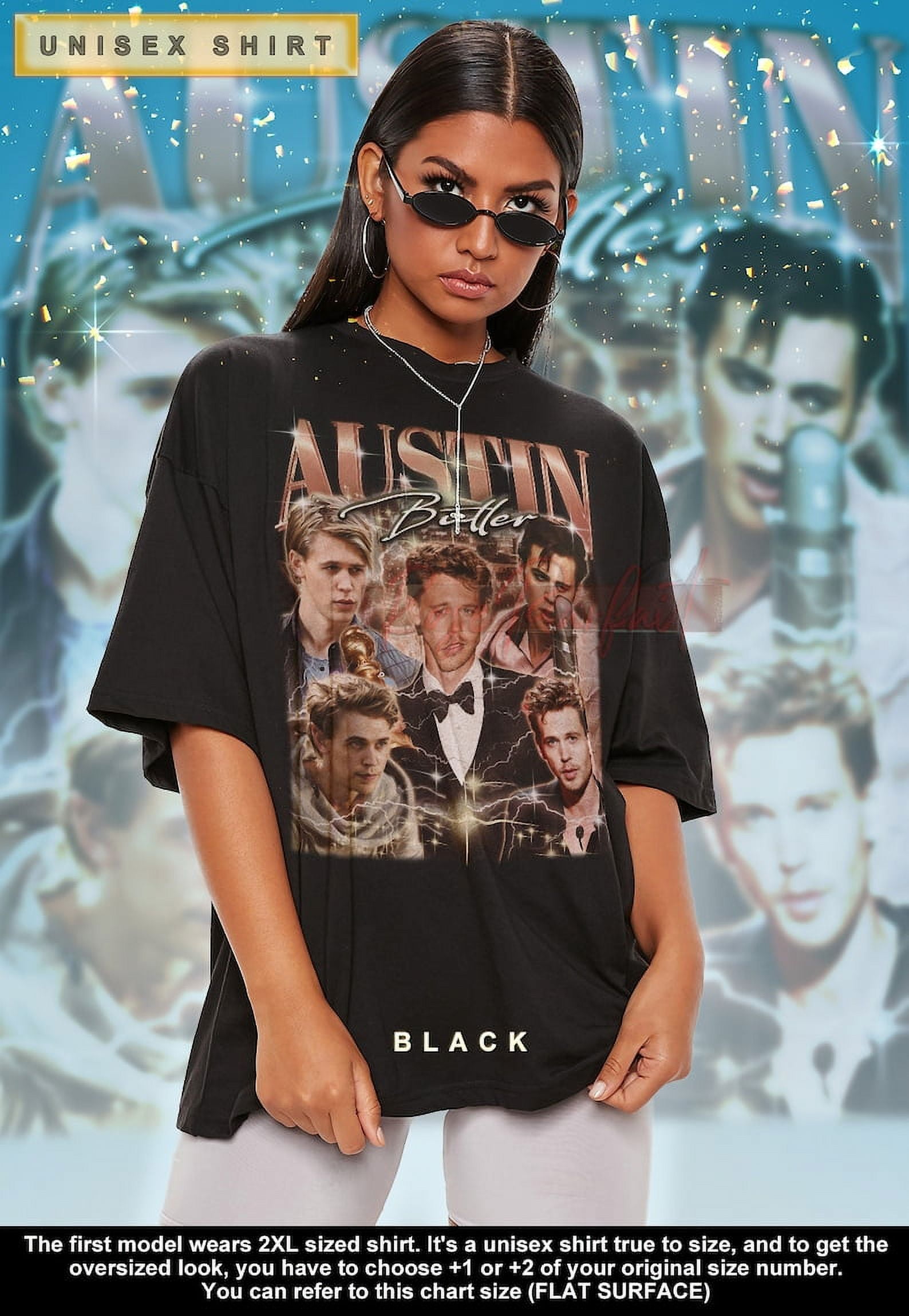 [BLACK] AUSTIN BUTLER 90's T-shirt - Walmart.com