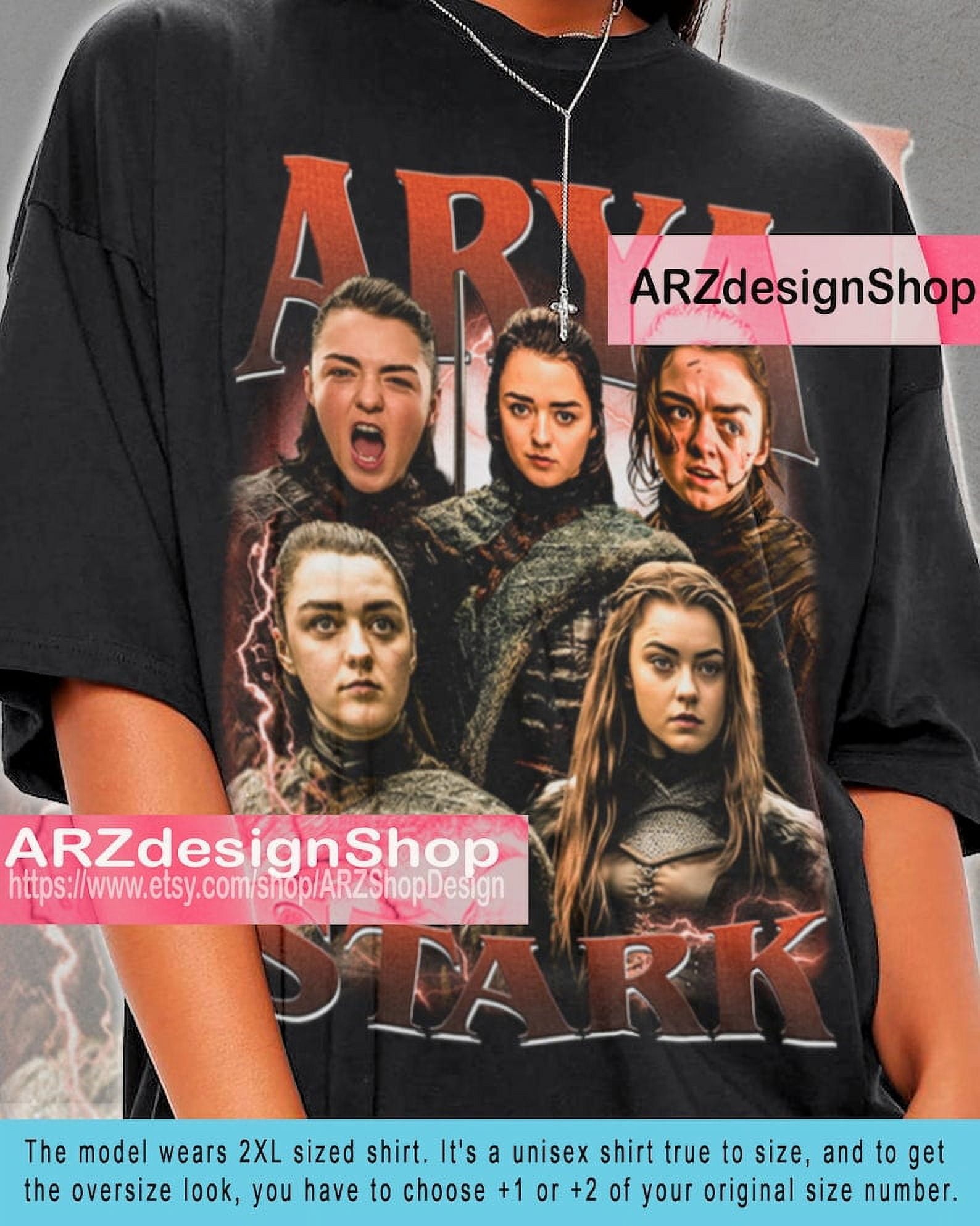 [BLACK] Arya Stark Shirt Gift For Man Homage Arya Stark T-Shirt Vintage ...