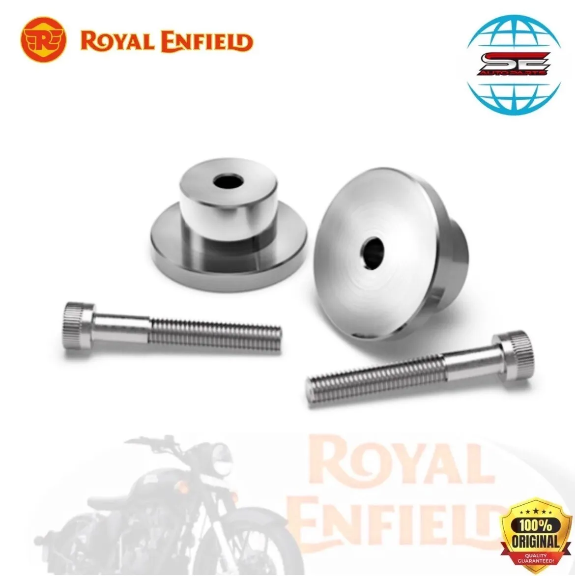BLACK BAR END MIRROR MOUNTS FOR ROYAL ENFIELD METEOR 350 CLASSIC 350 ...