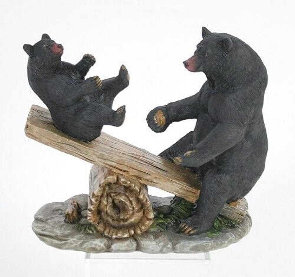 BLACK BEAR & CUB On Woodland Teeter-Totter Figurine, by Slifka ...