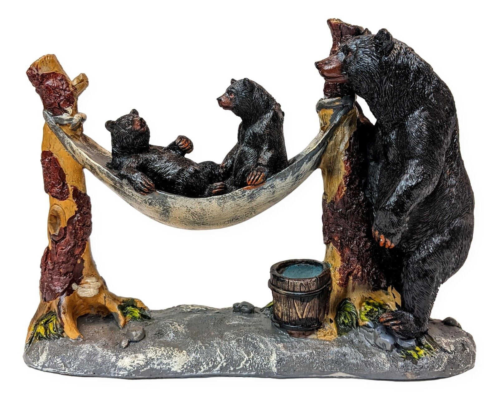 BLACK BEAR FAMILY In Hammock Large Figurine, by Slifka - Walmart.com