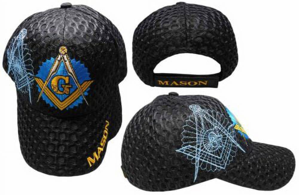BLACK BLUE MESH MASON MASONIC MASONRY LODGE SUMMER CAP HAT - Walmart.com