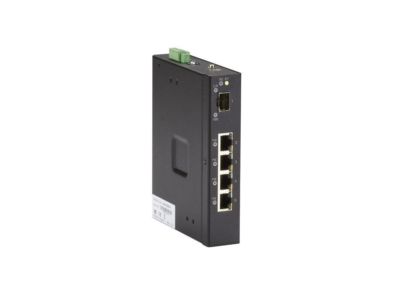 BLACK BOX LIE401A GIGABIT ETHERNET (1000-MBPS) EXTREME TEMPERATURE POE SWITCH - (4) 10/100/1000 ...