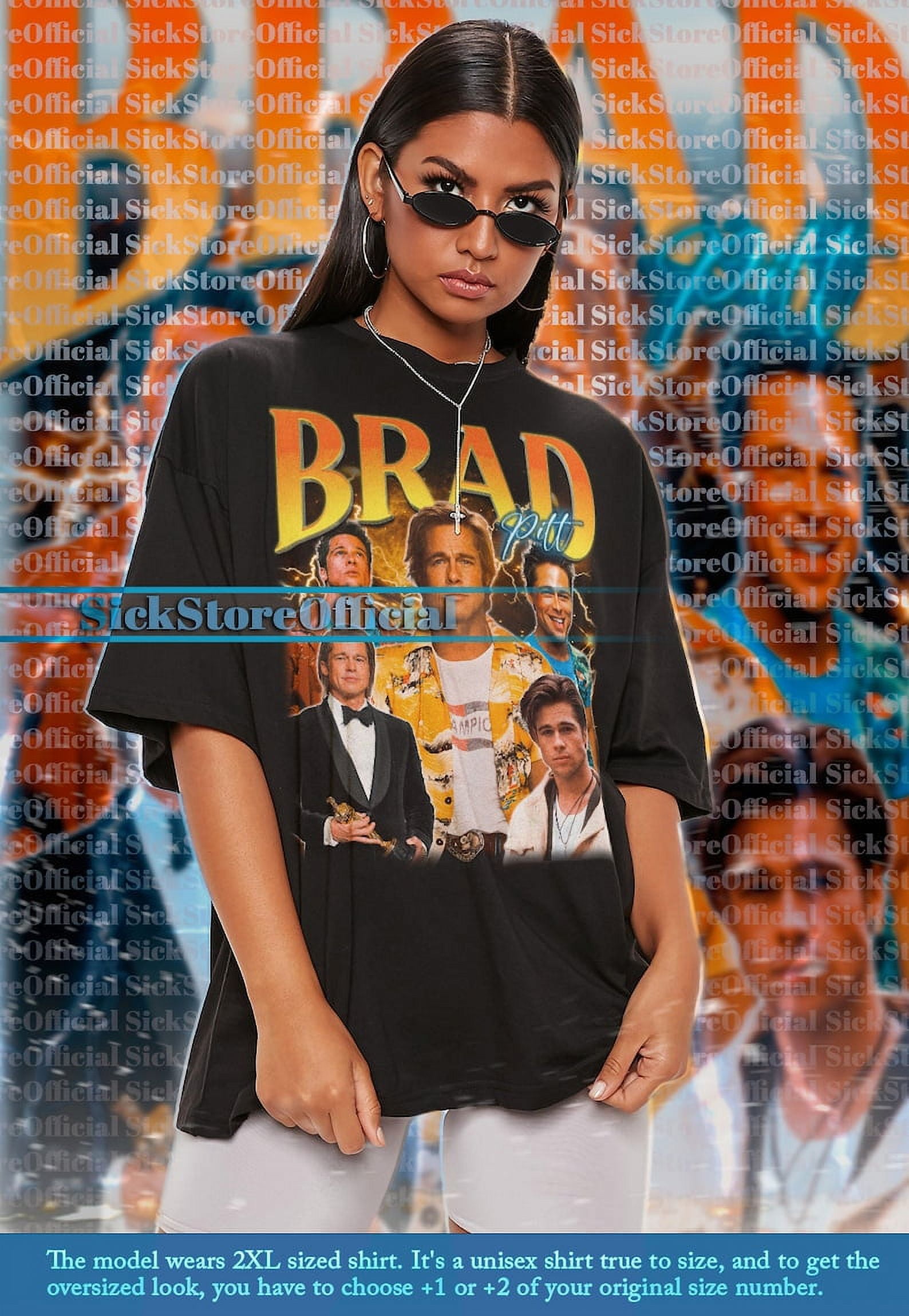 [BLACK] BRAD PITT Vintage Shirt, Brad Pitt Homage Tshirt, Brad Pitt Fan ...