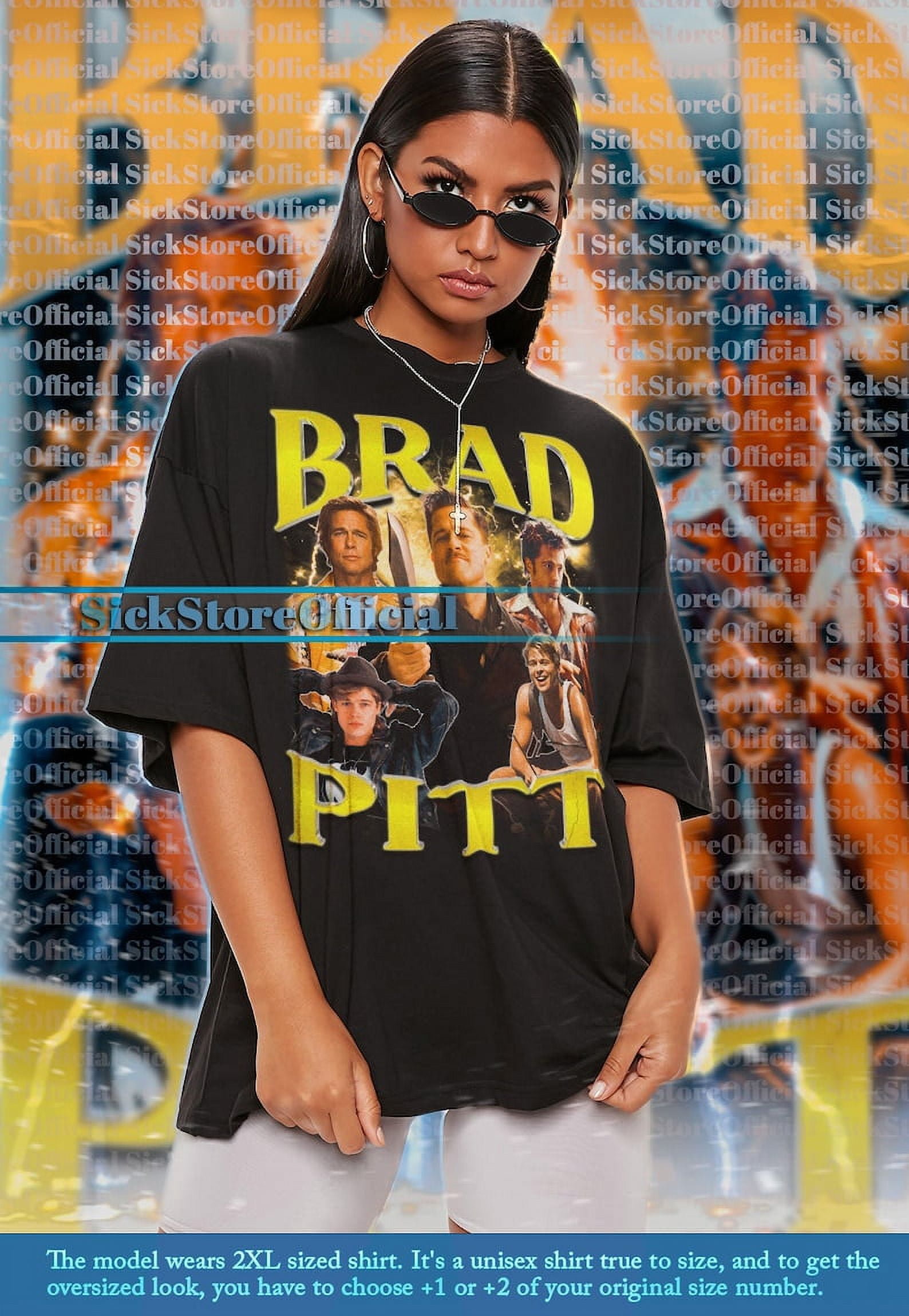 [BLACK] BRAD PITT Vintage Shirt, Brad Pitt Homage Tshirt, Brad Pitt Fan ...