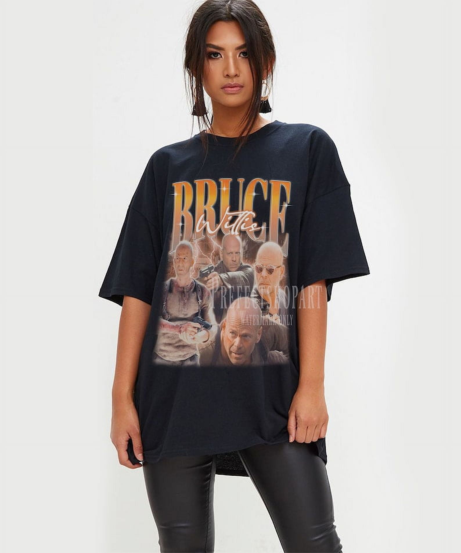 [BLACK] Bruce Willis Retro Shirt, Actor Bruce Willis Homage Tees, Bruce ...