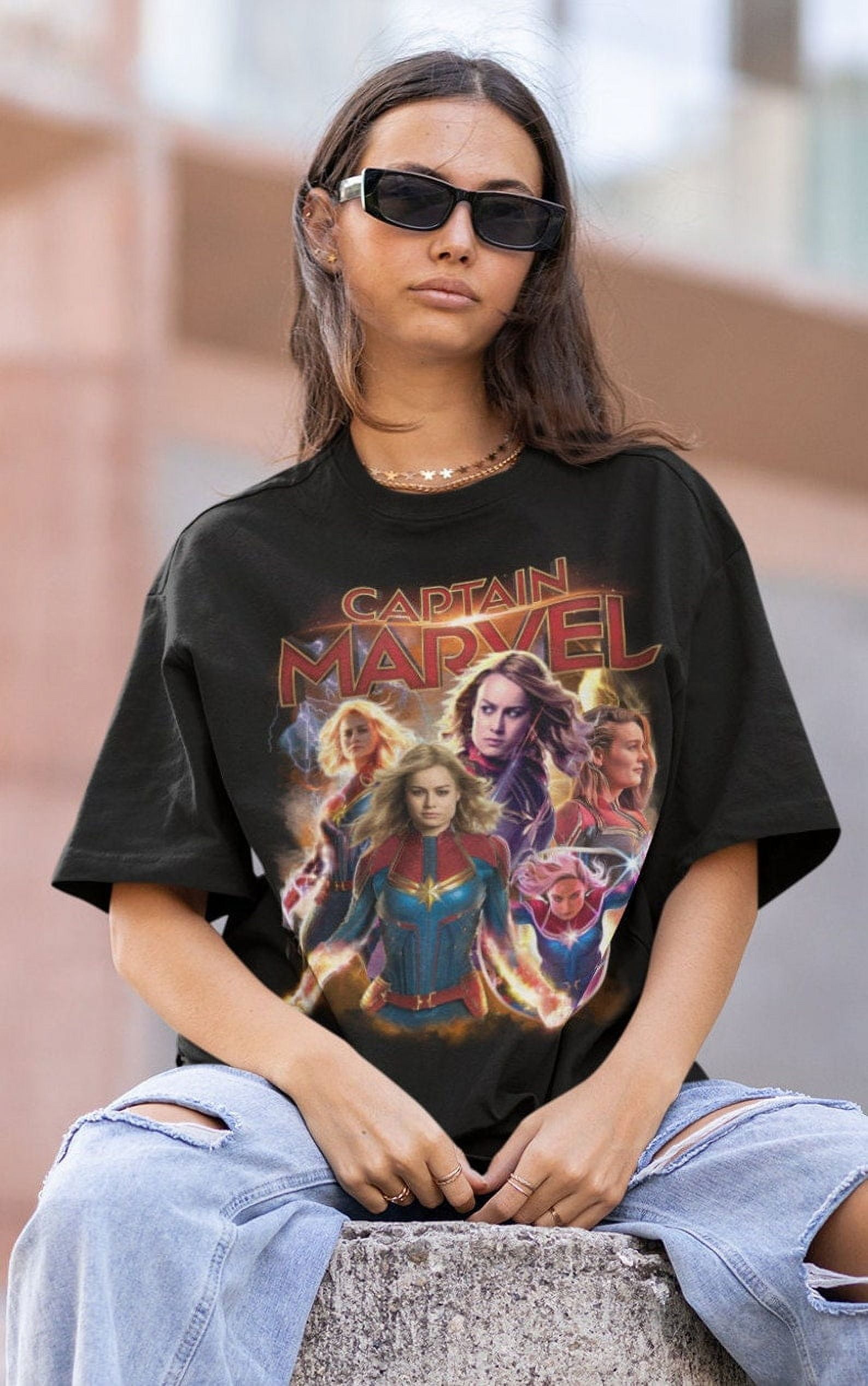 [BLACK] Captain Marvel Tshirt Shirt Tee - Walmart.com