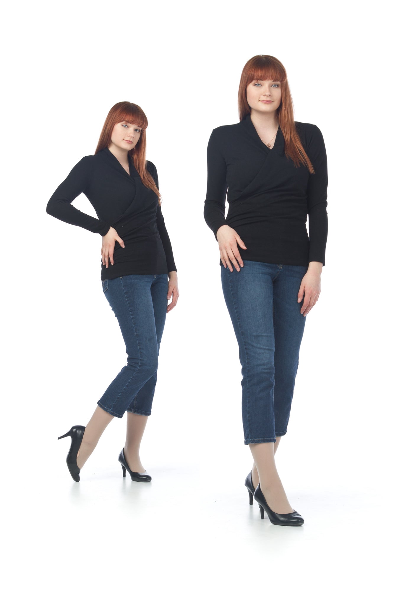 BLACK Crossover Rouching Side Top - Walmart.com
