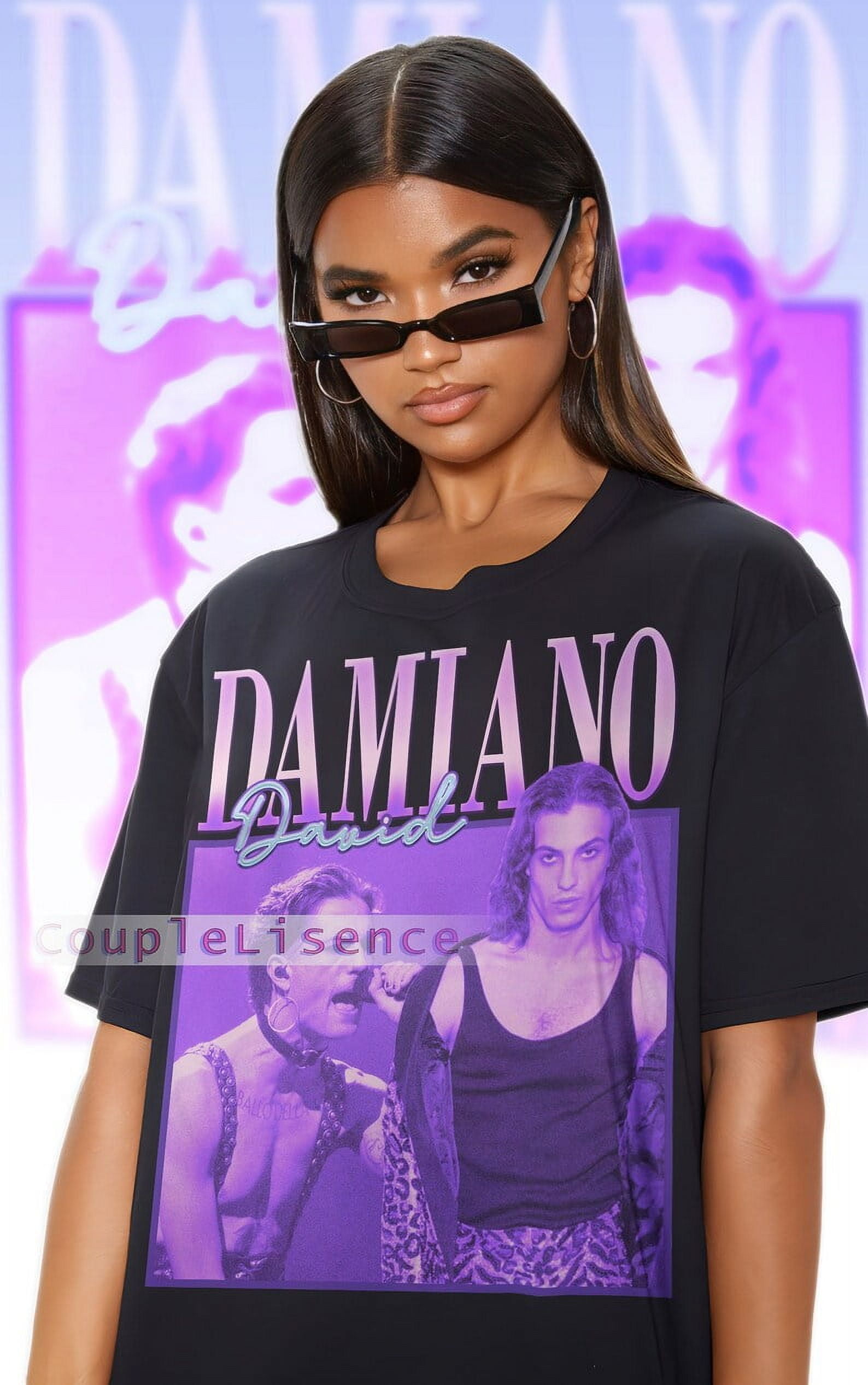 [BLACK] DAMIANO DAVID Shirt | Damiano David Tees | Damiano David Retro ...