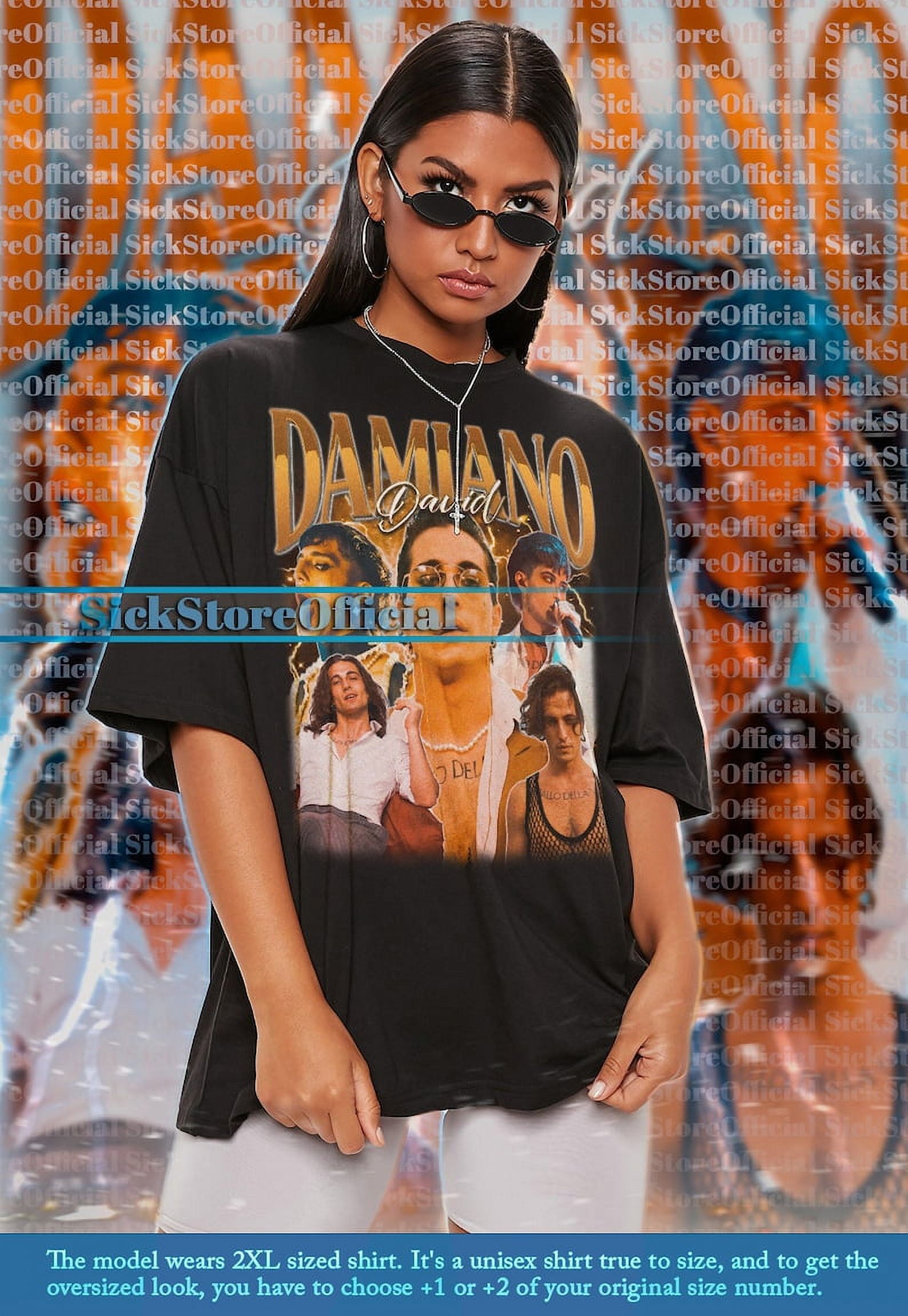 [BLACK] DAMIANO DAVID Vintage Shirt, Damiano David Homage Tshirt ...