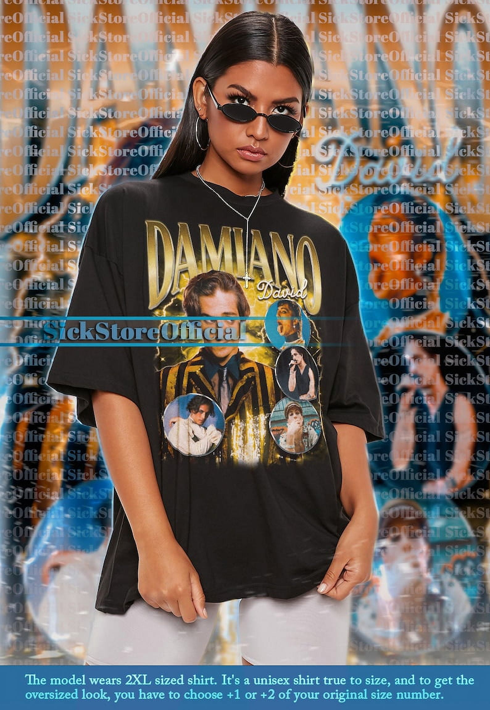 [BLACK] DAMIANO DAVID Vintage Shirt, Damiano David Homage Tshirt ...