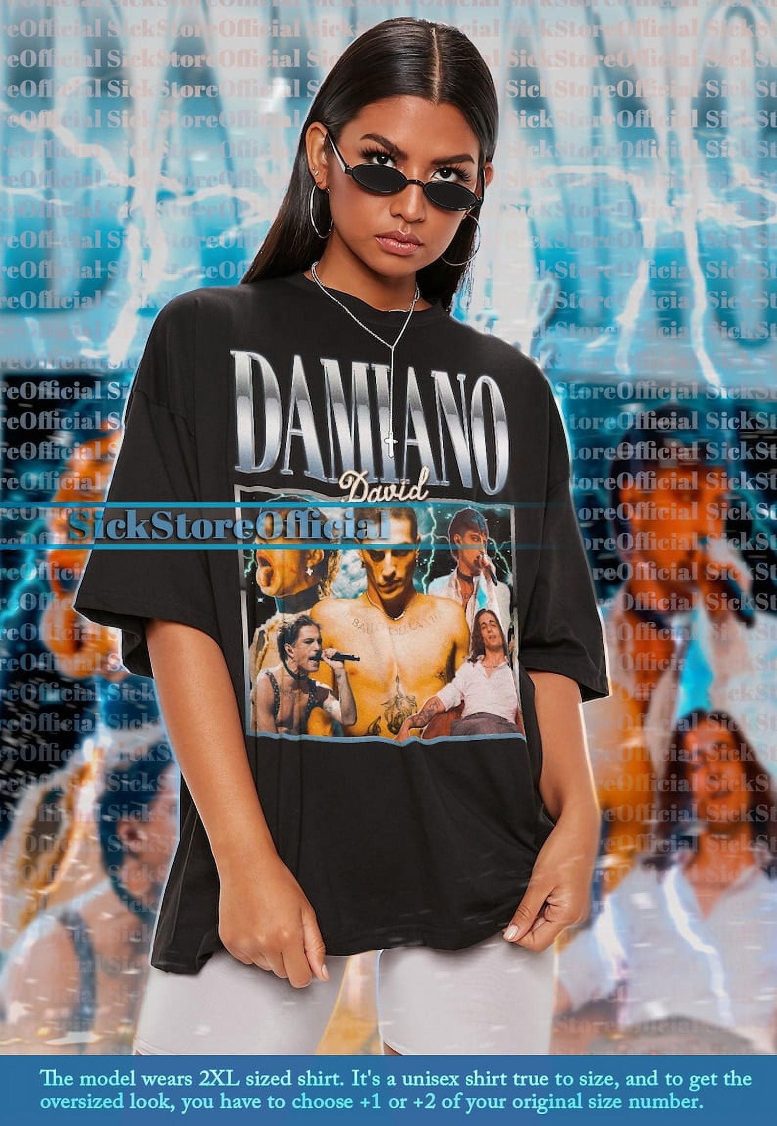 [BLACK] DAMIANO DAVID Vintage Shirt, Damiano David Homage Tshirt ...